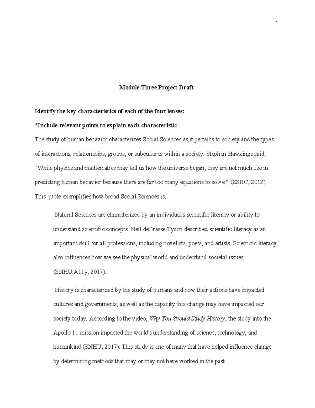 Module Three Project Draft - Module Three Project Draft Identify the ...