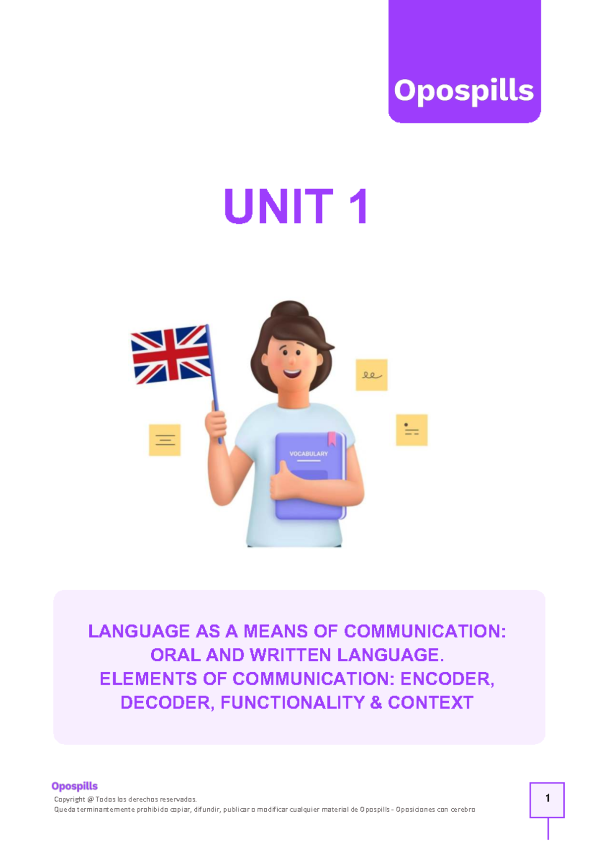 UNIT 1: LANGUAGE AS A COMMUNICATION TOOL - ORAL & WRITTEN ELEMENTS ...