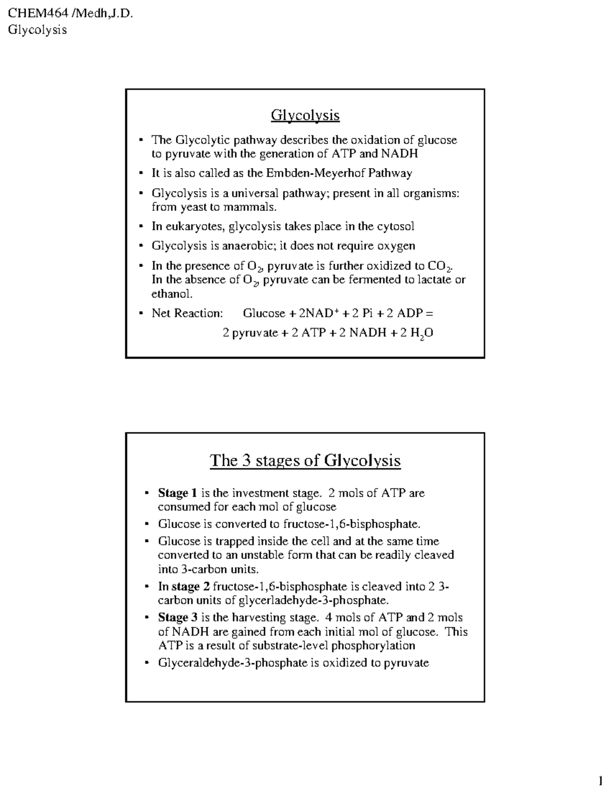 Glycolysis Lecture Notes - Key Concepts and Pathway Details - Studocu