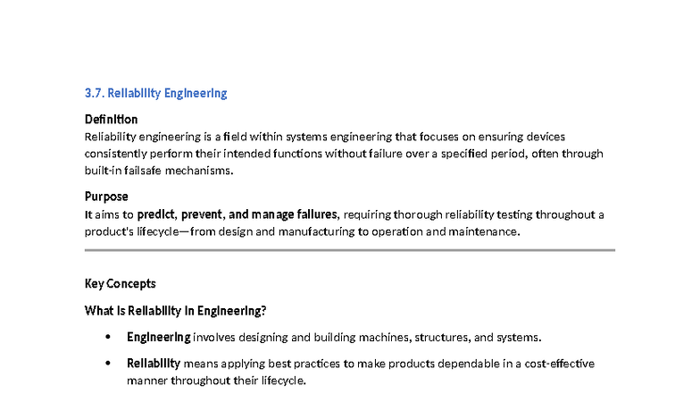 Unit 3 - ASE - Reliability Engineering Overview and Key Concepts - Studocu