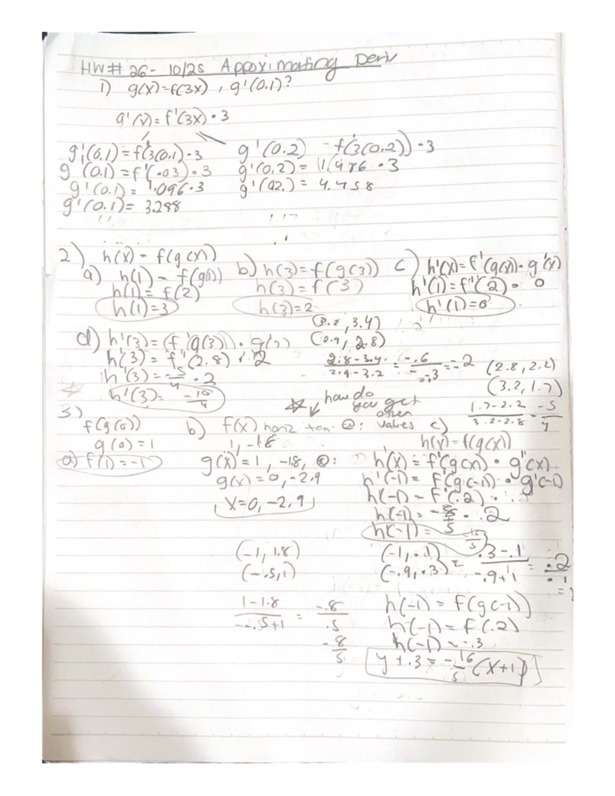 HW #26 - 10/25 Approximating Derivatives and Functions - Studocu