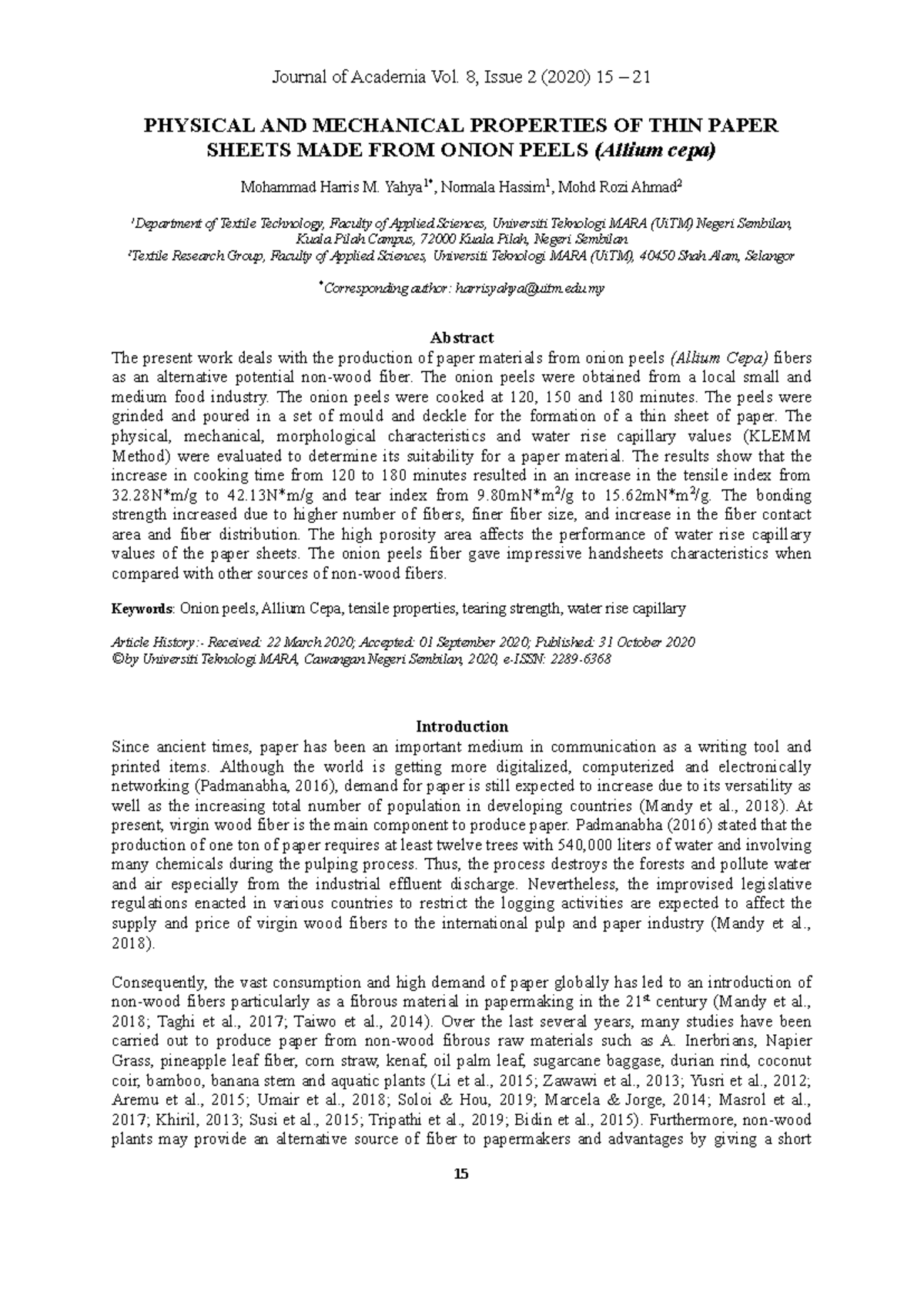 Physical AND Mechanical Properties OF THIN Paper - PHYSICAL AND ...