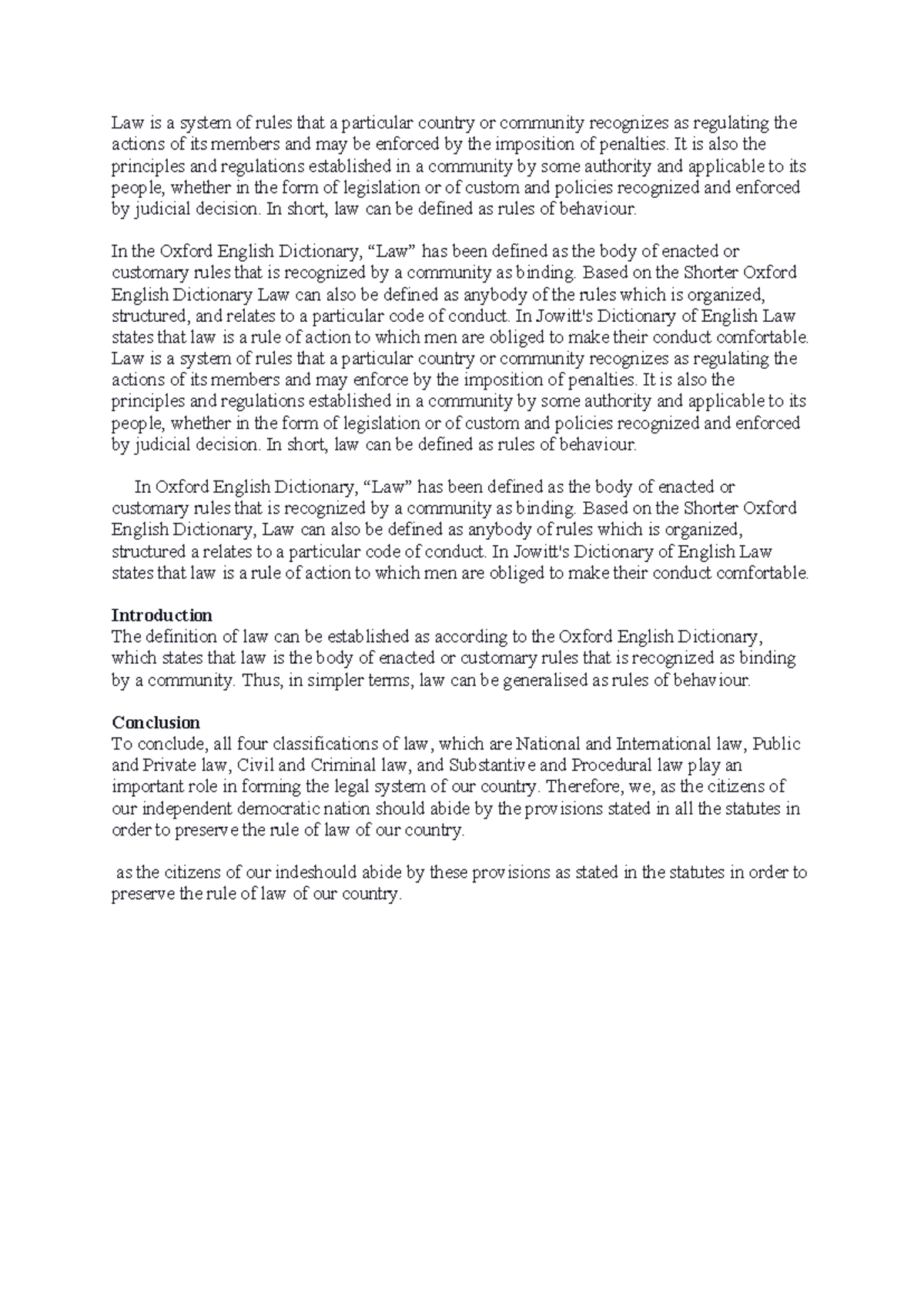 GPOL Notes online - Just for reference - Law is a system of rules that ...