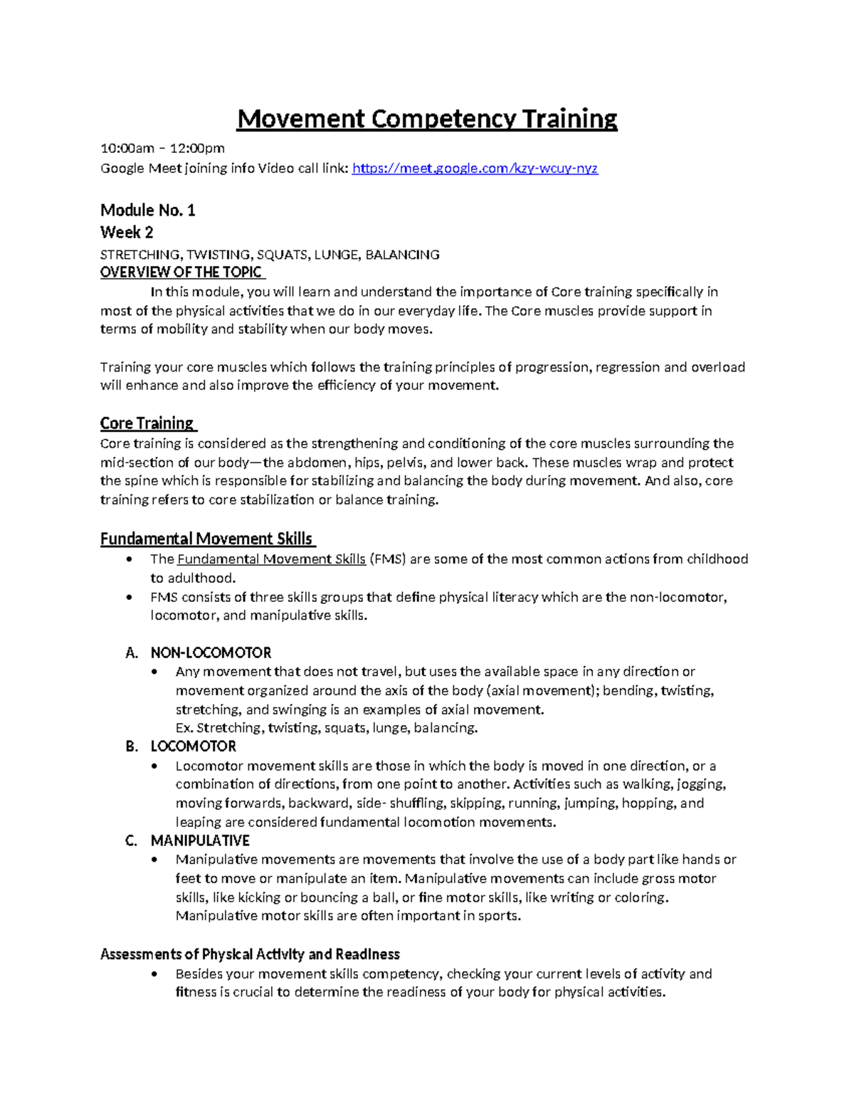 618644446 Movement Competency Training: Core & Fundamental Skills ...