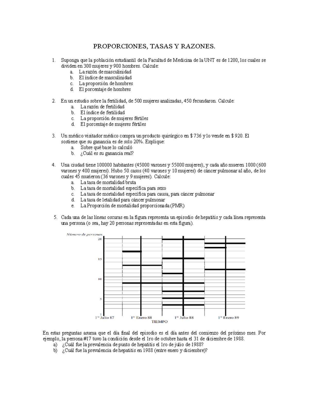 Tarea 6. Ejercicios de proporciones, razones, tasas, medidas de ...