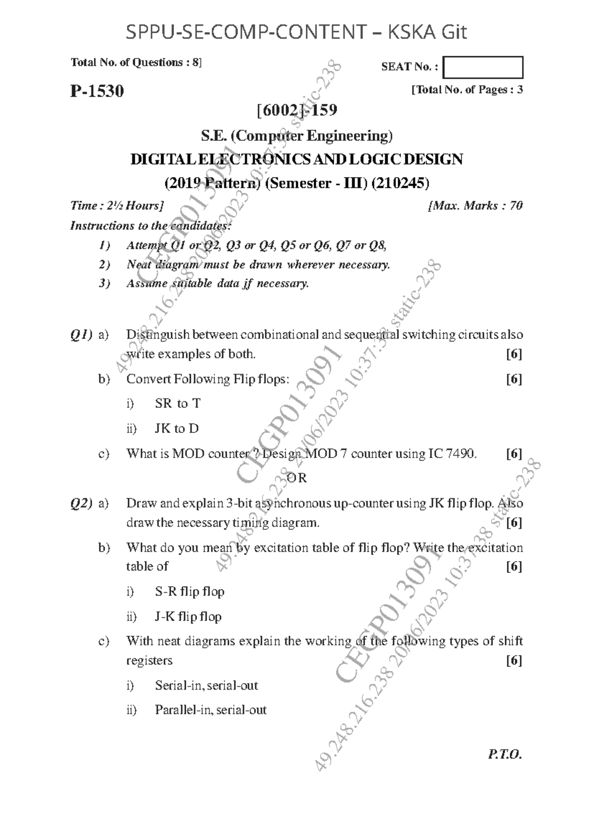 DELD - 2022 - END-SEM (SEM-3) Digital Electronics & Logic Design QP ...