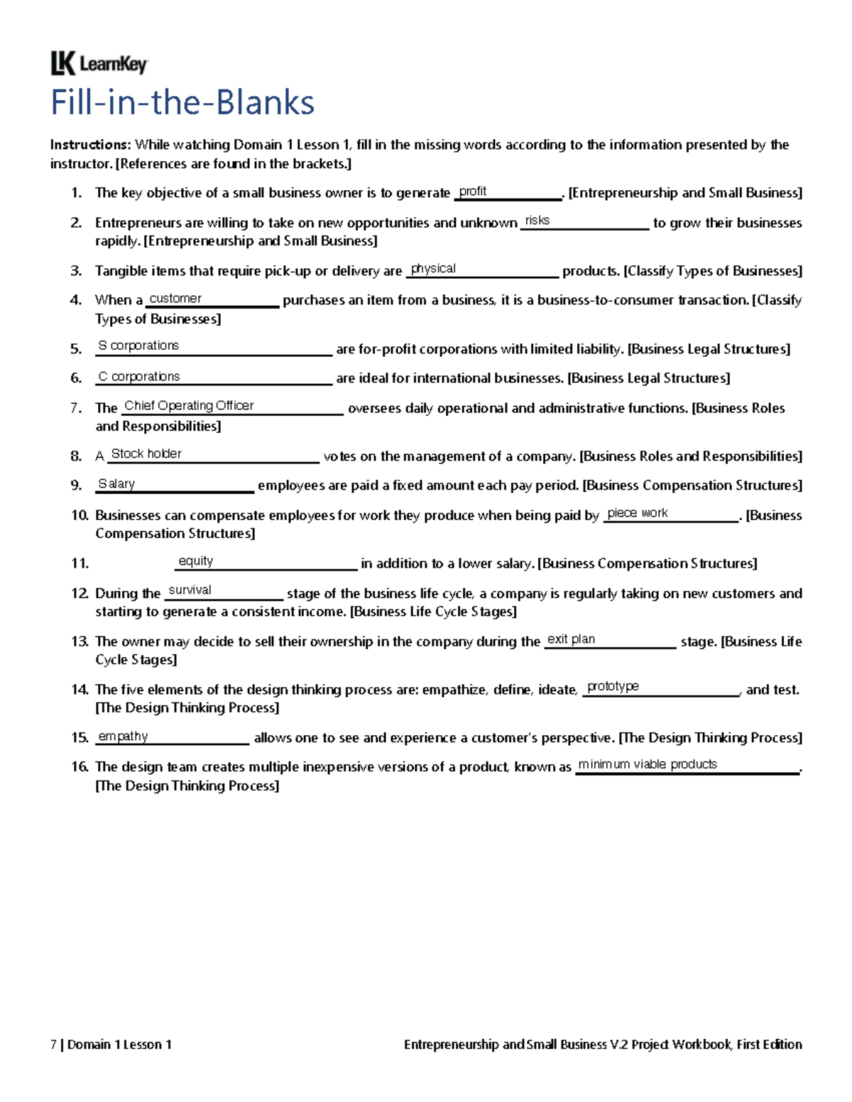ESB V.2 Student Workbook: Entrepreneurship & Small Business Notes - Studocu