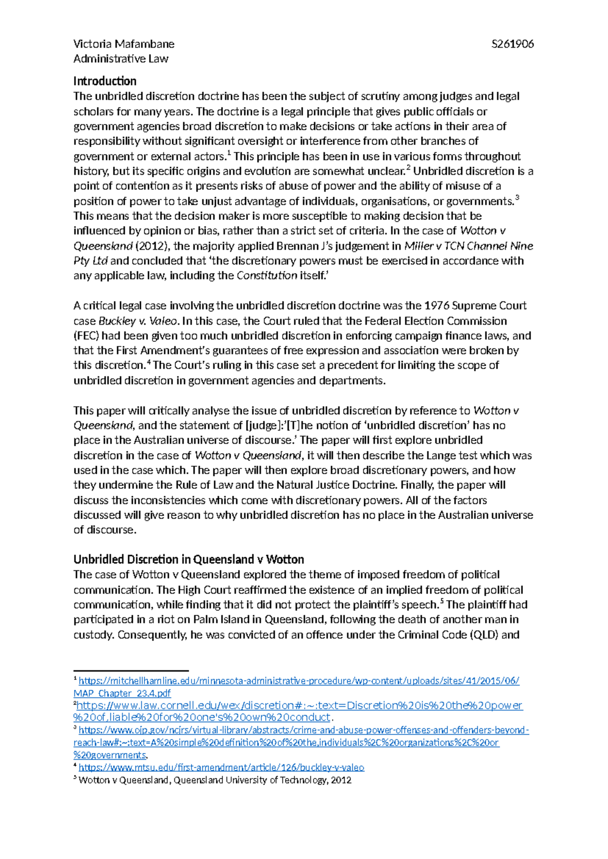 LWZ304 - Assignment 2 - S261906 : Final - Administrative Law ...