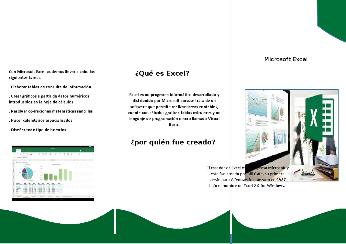 Trictico 15 - triptico - Microsoft Excel Con Microsoft Excel podemos llevar a cabo las ...