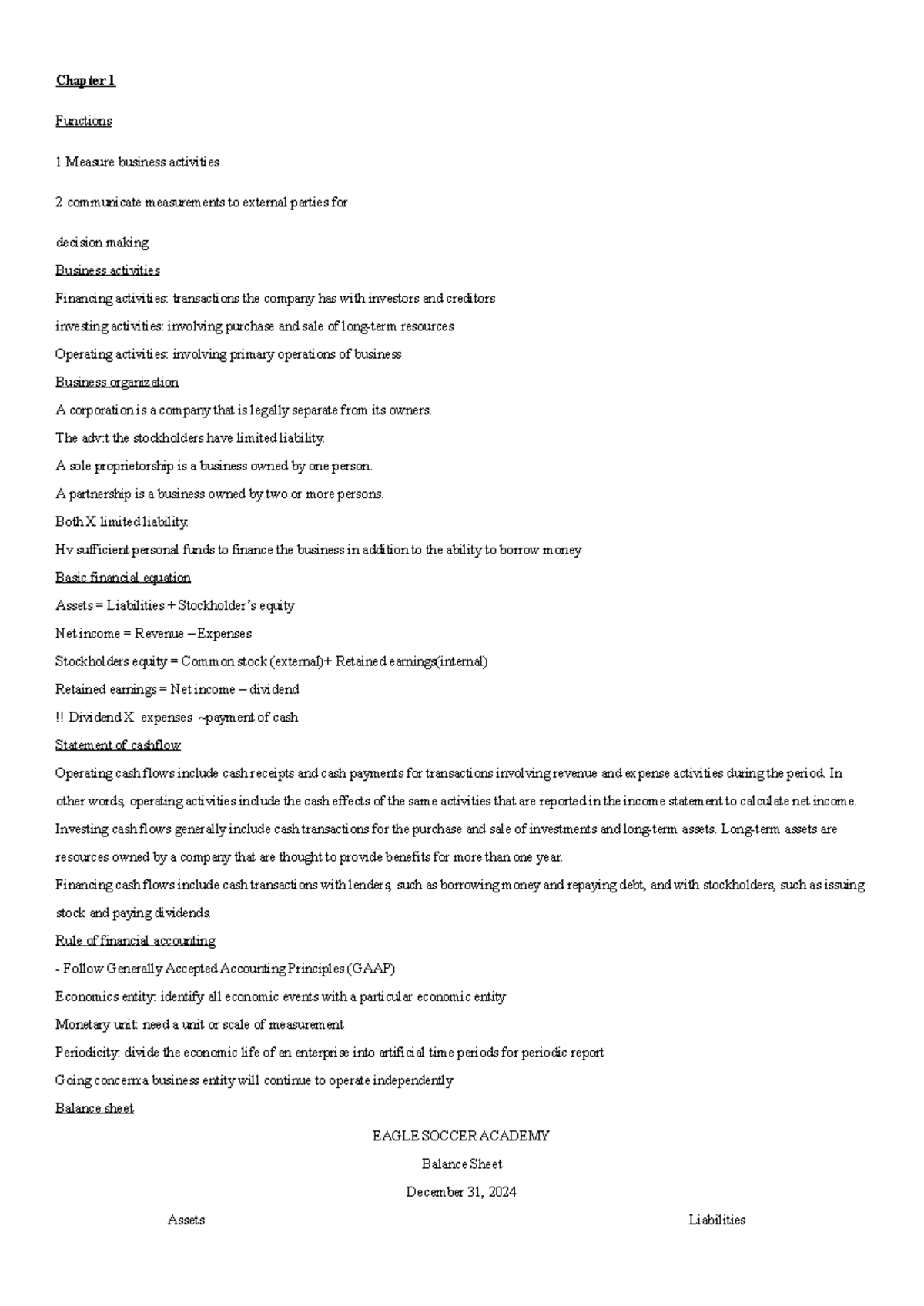 Cheat sheet for CB2100: Understanding business functions and financial ...