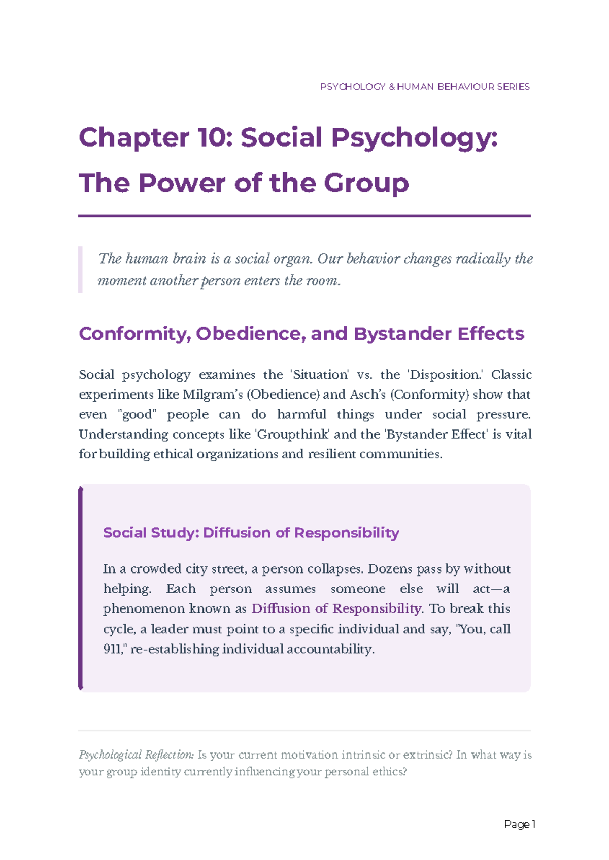 PSY 101: Chapter 10 - Social Psychology & Group Dynamics - Studocu
