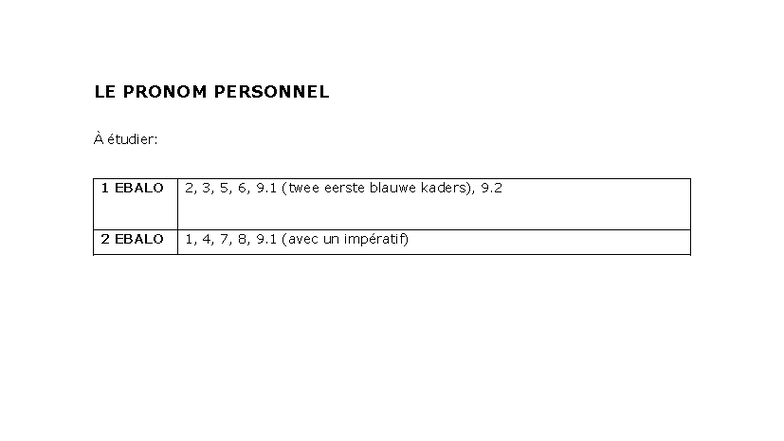LE PRONOM PERSONNEL COD - Exercices et Réponses 1 EBALO 2, 3, 5, 6, 9.1 ...