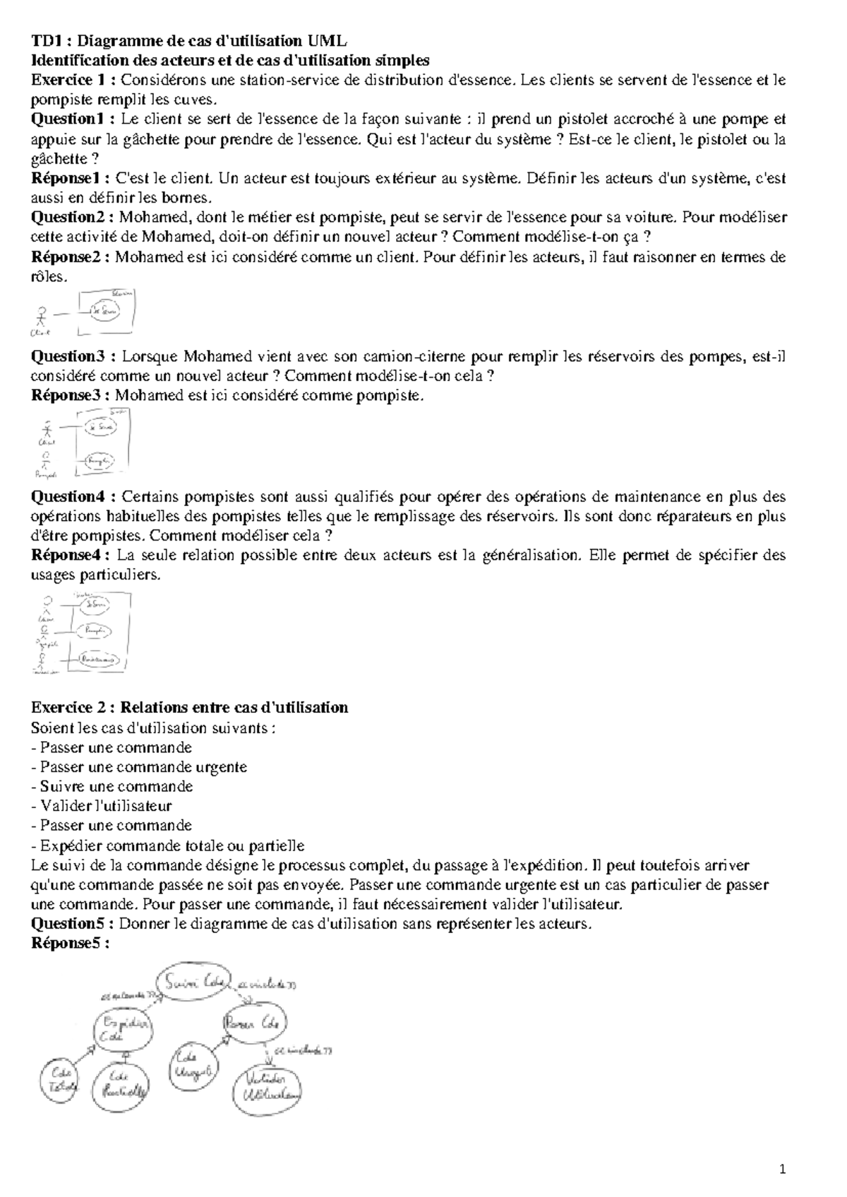 TD 2 : Diagrammes de cas d'utilisation - Exemples et Solutions - Studocu