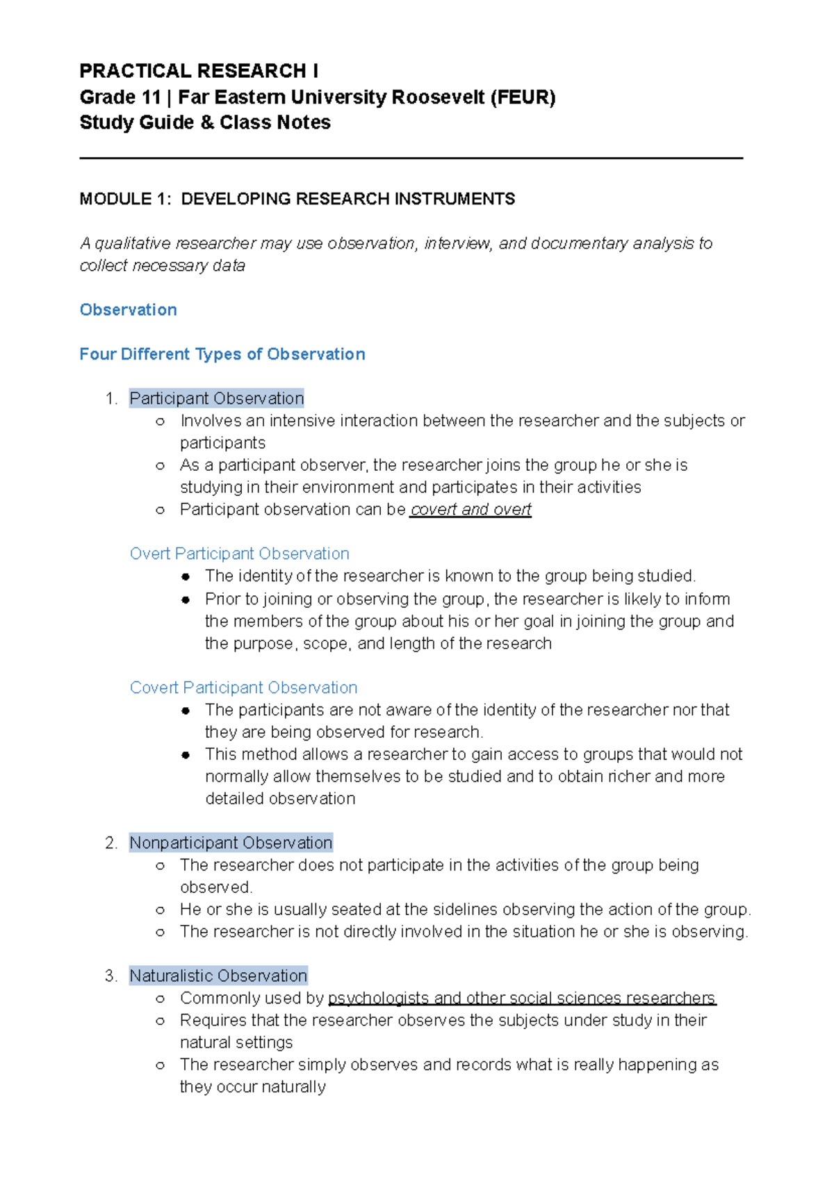 Module 1 Practical Research I - Study Guide [Grade 11] - PRACTICAL ...