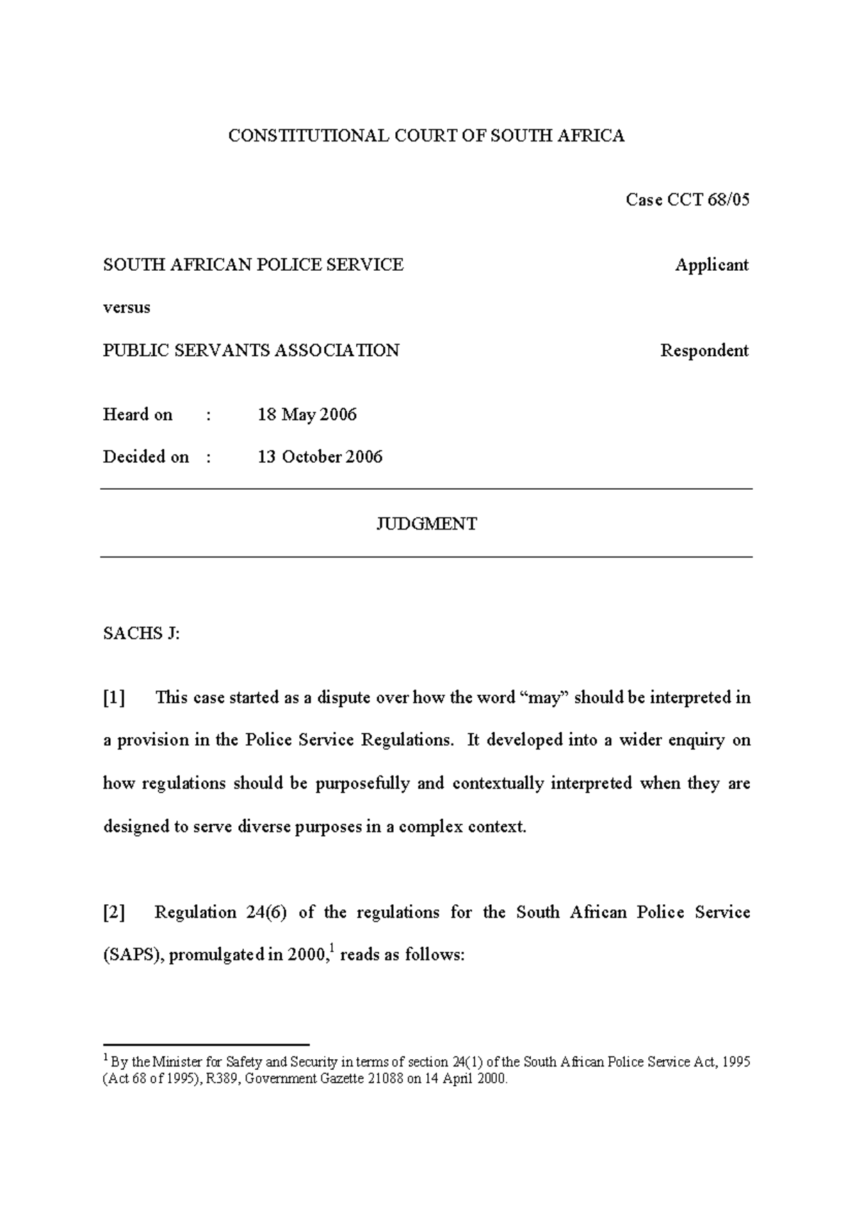 Interpretation of 'May' vs 'Shall' in Constitutional Case Law CCT 18 ...