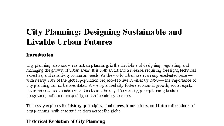 City Planning: Designing Sustainable Urban Futures (CPL 101) - Studocu