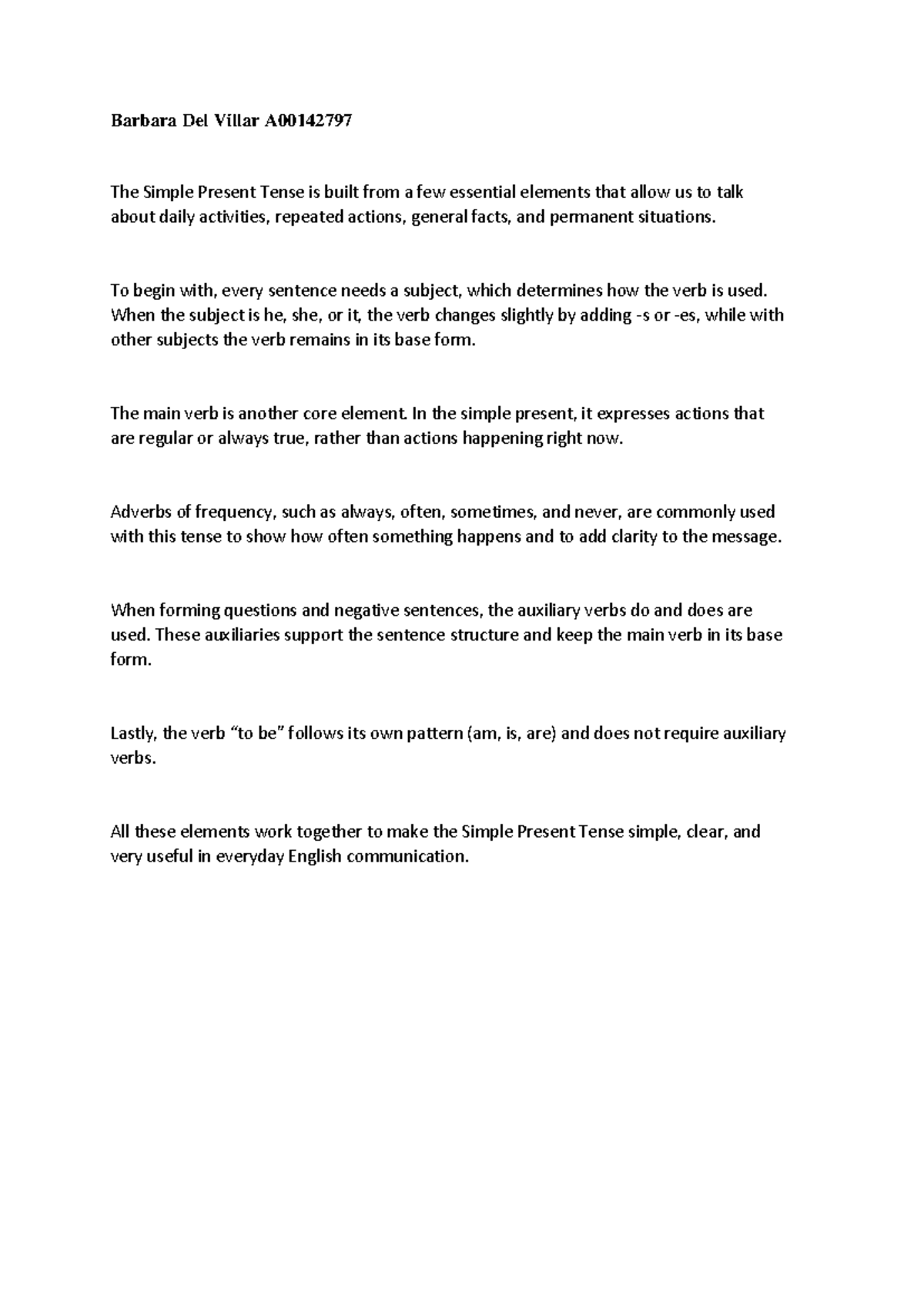 A00142797 Simple Present Tense Overview and Usage Guide - Studocu