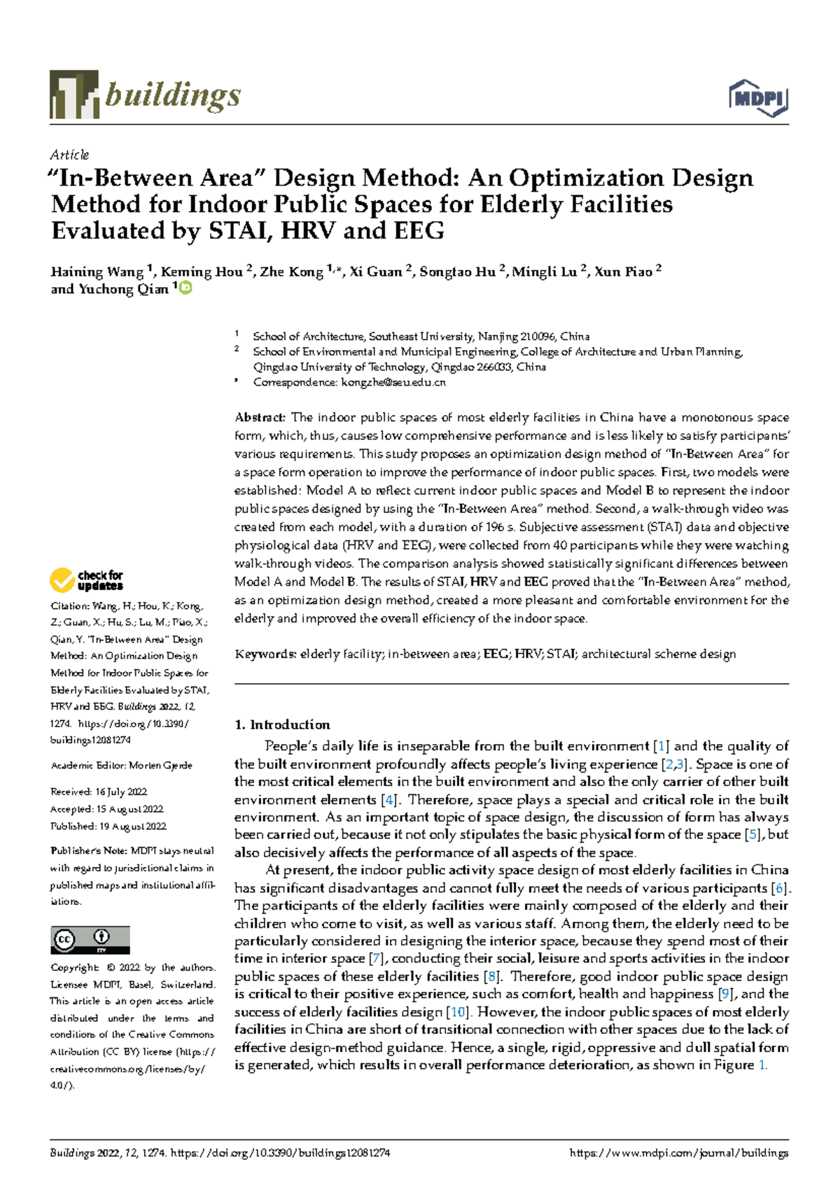 In-Between Area Design Method: Optimizing Indoor Spaces for Elderly ...
