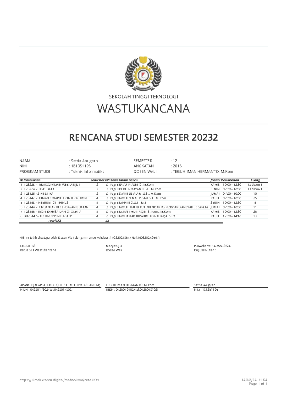 Cetak KRS - ebebbebebebebebbebe duduhdhdbs - SEKOLAH TINGGI TEKNOLOGI ...
