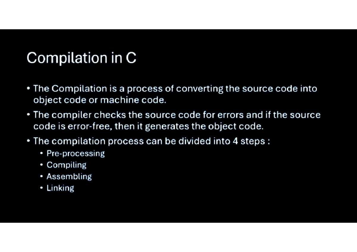 Compilation and Execution Process in C: Notes on Errors, Comments, and ...