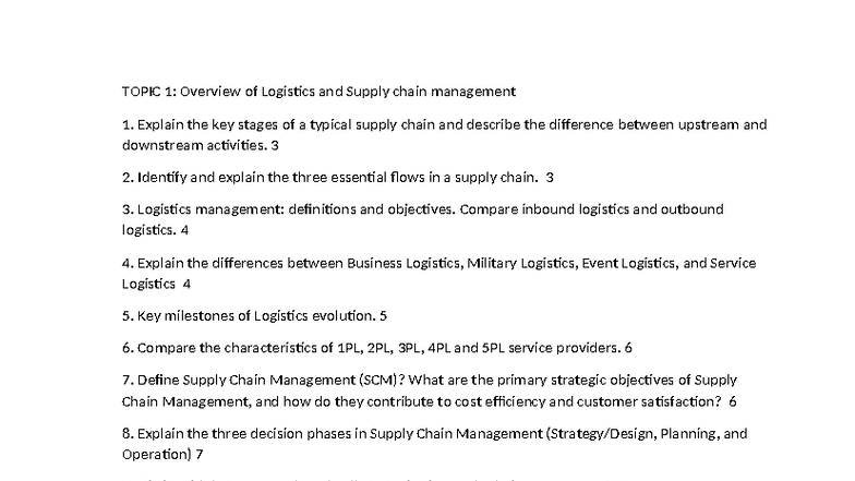 Logistics and Supply Chain Management Overview (Course Code: LSCM ...