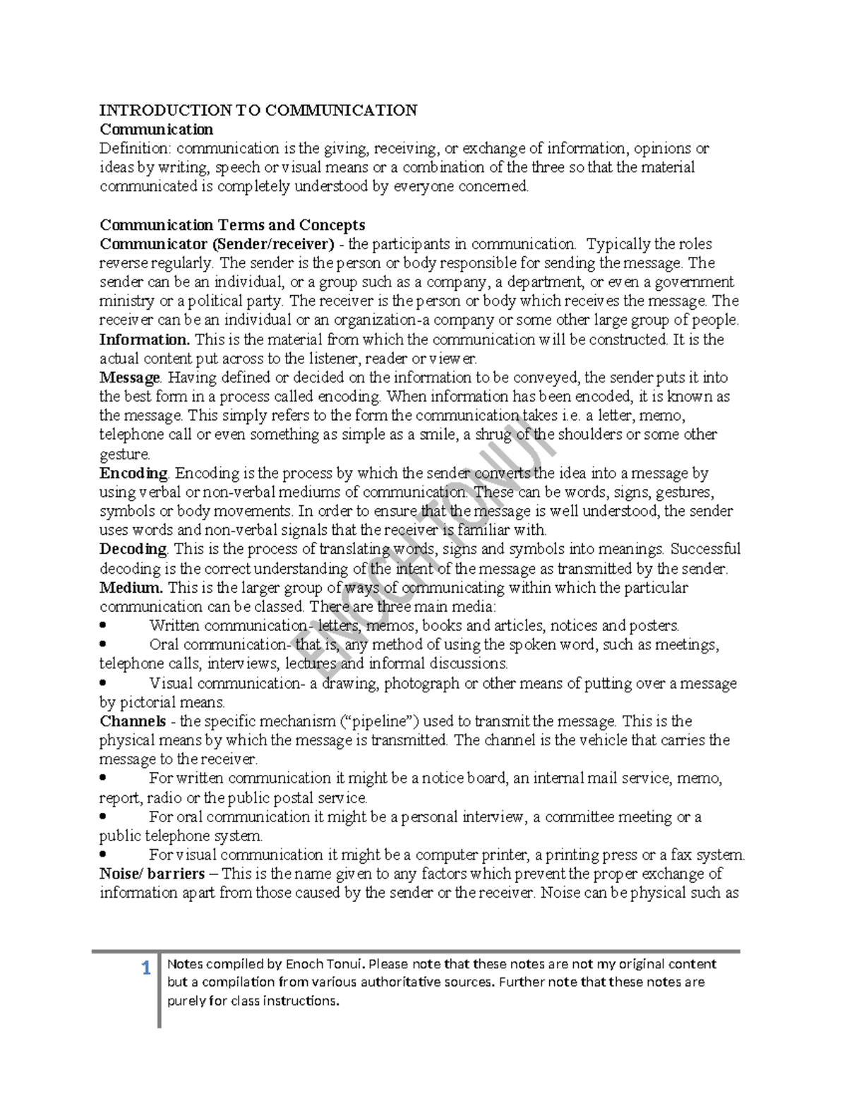 Communication Skills Rvist - INTRODUCTION TO COMMUNICATION Communication Definition ...