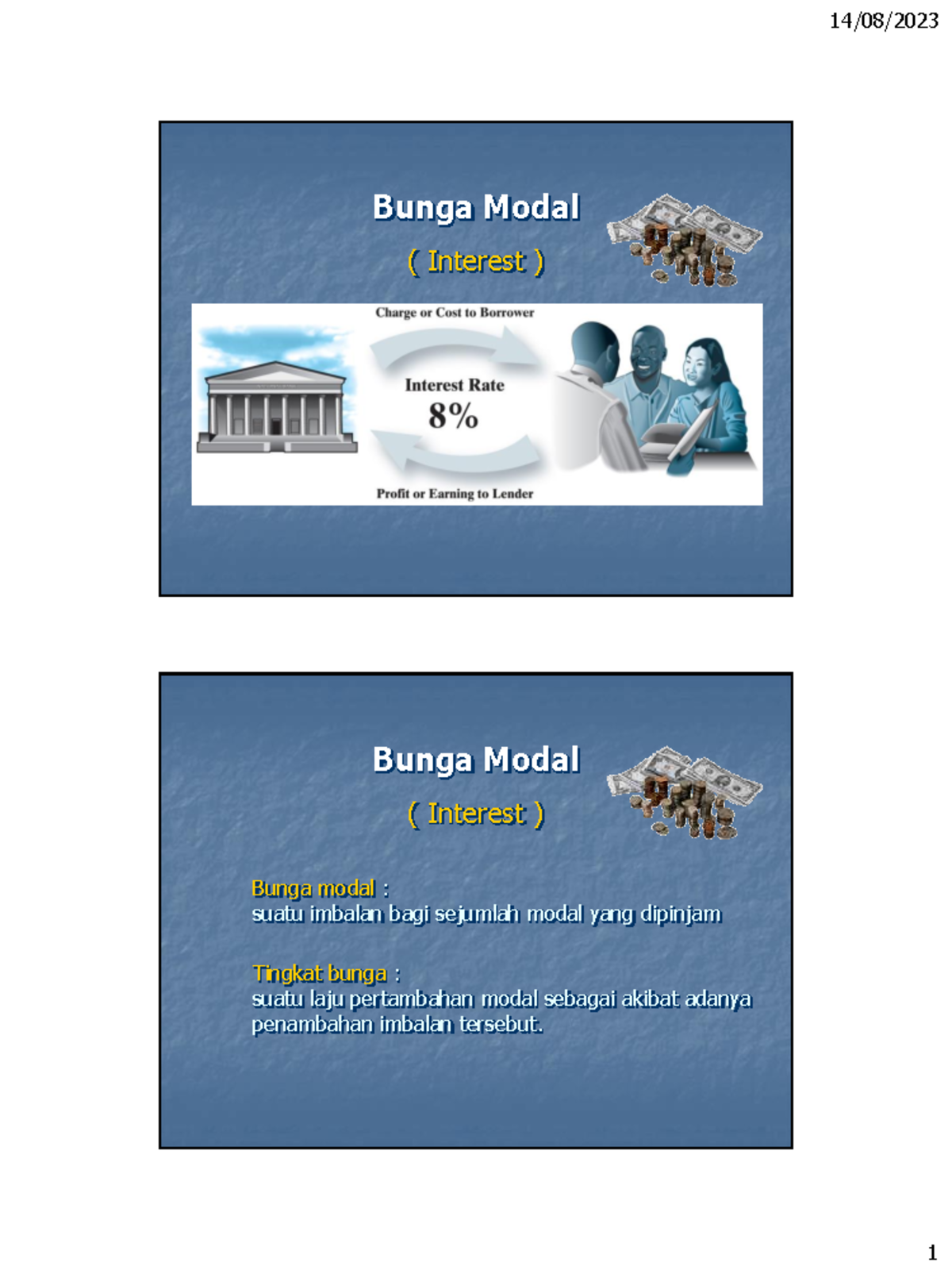 Bunga Modal dan Tingkat Bunga: Konsep dan Contoh (FIN 101) - Studocu