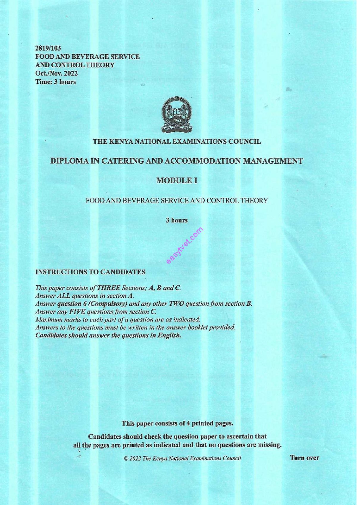 2022n - please some revision notes - Food and beverage - Studocu