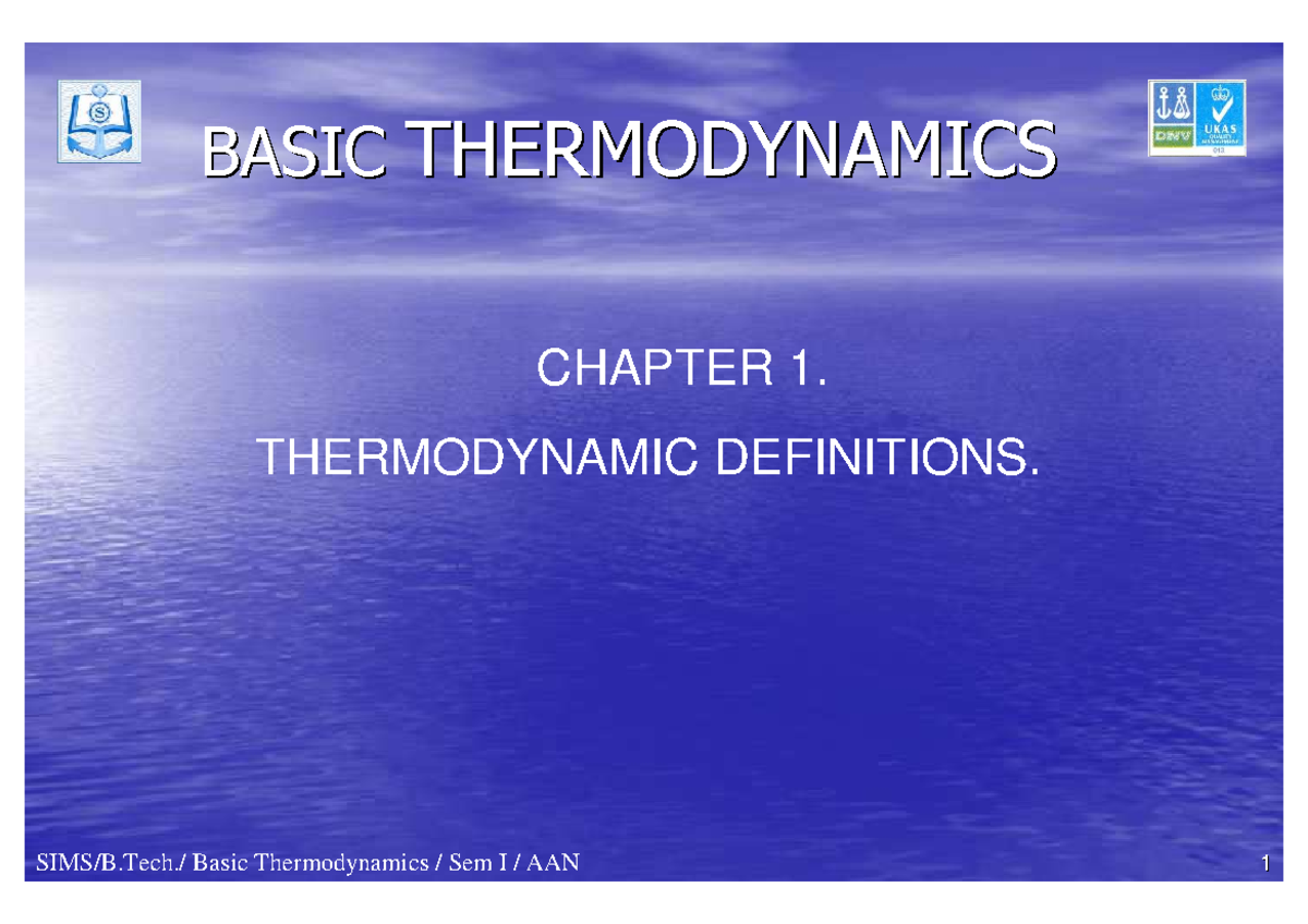 236797027 Basic Thermodynamics Chapter 1 - SIMS/B./ Basic ...