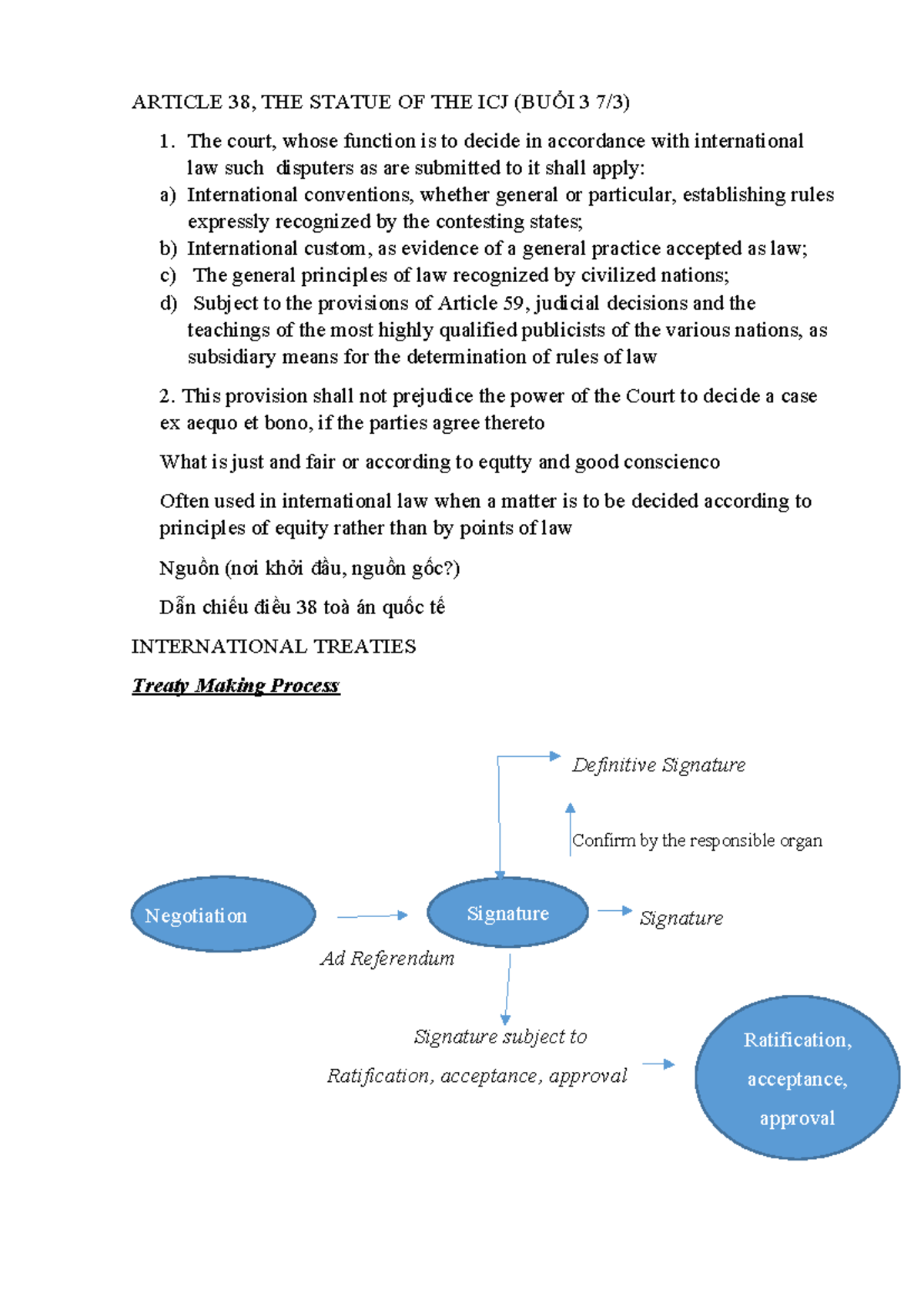 CÔNG PHÁP QUỐC TẾ - Helpful for you - ARTICLE 38, THE STATUE OF THE ICJ ...