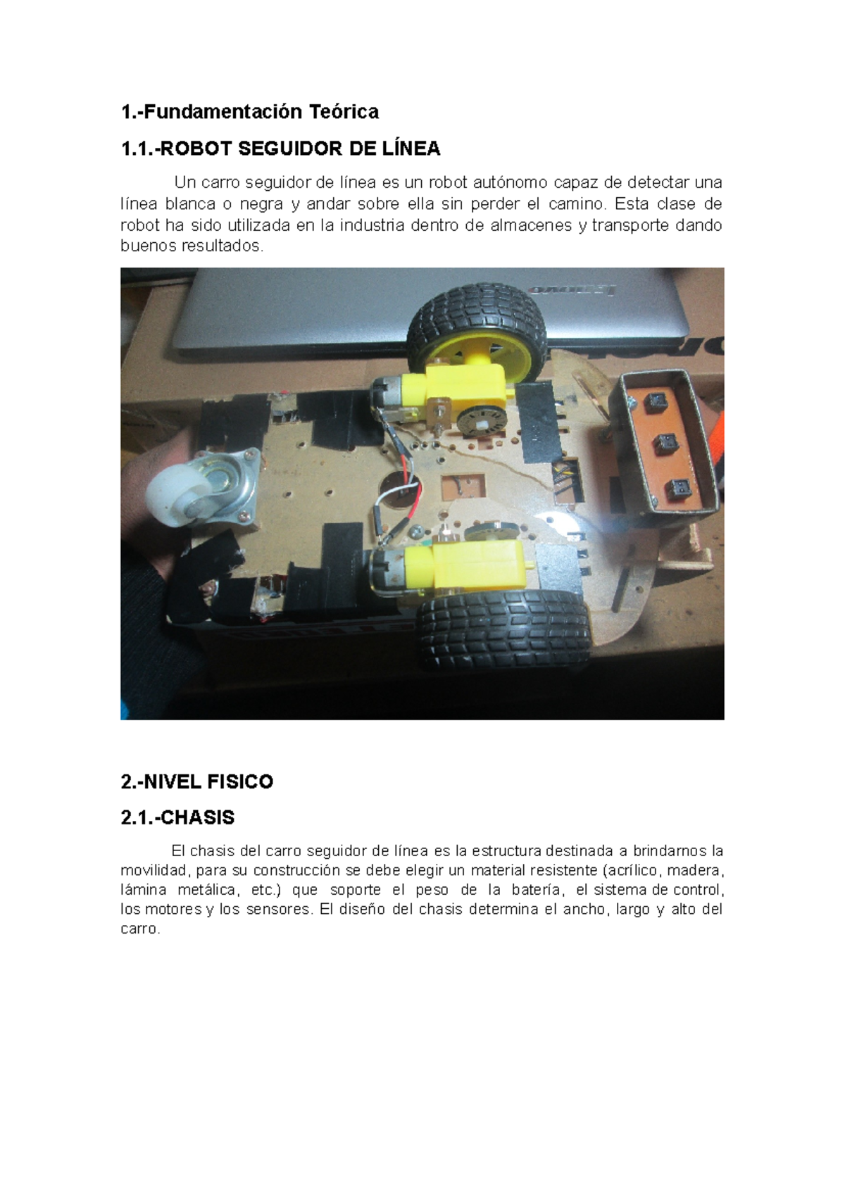 Robot Seguidor de Línea: Diseño y Componentes (FISICO) - Studocu