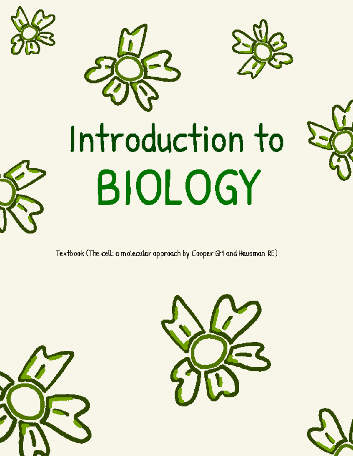 Introduction To Biology - Introduction to BIOLOGY Textbook (The cell: a ...