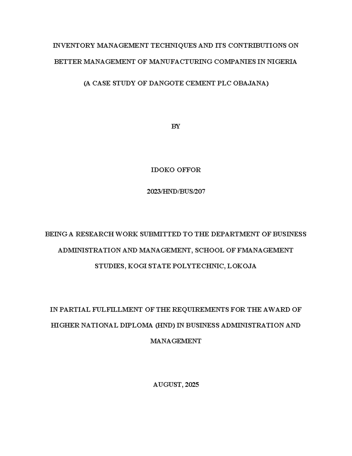 Inventory Management Techniques and Their Impact on Manufacturing Firms in - Studocu