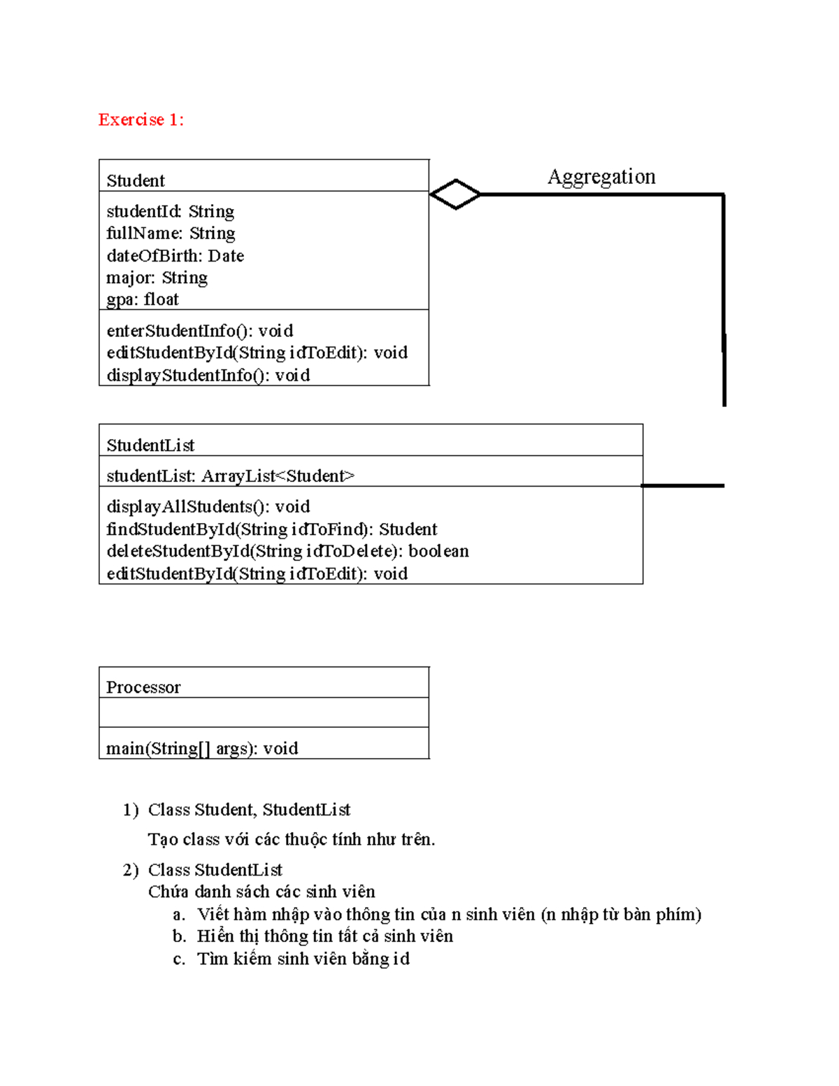OOP exercises: Student and person management - CS101 - Studocu