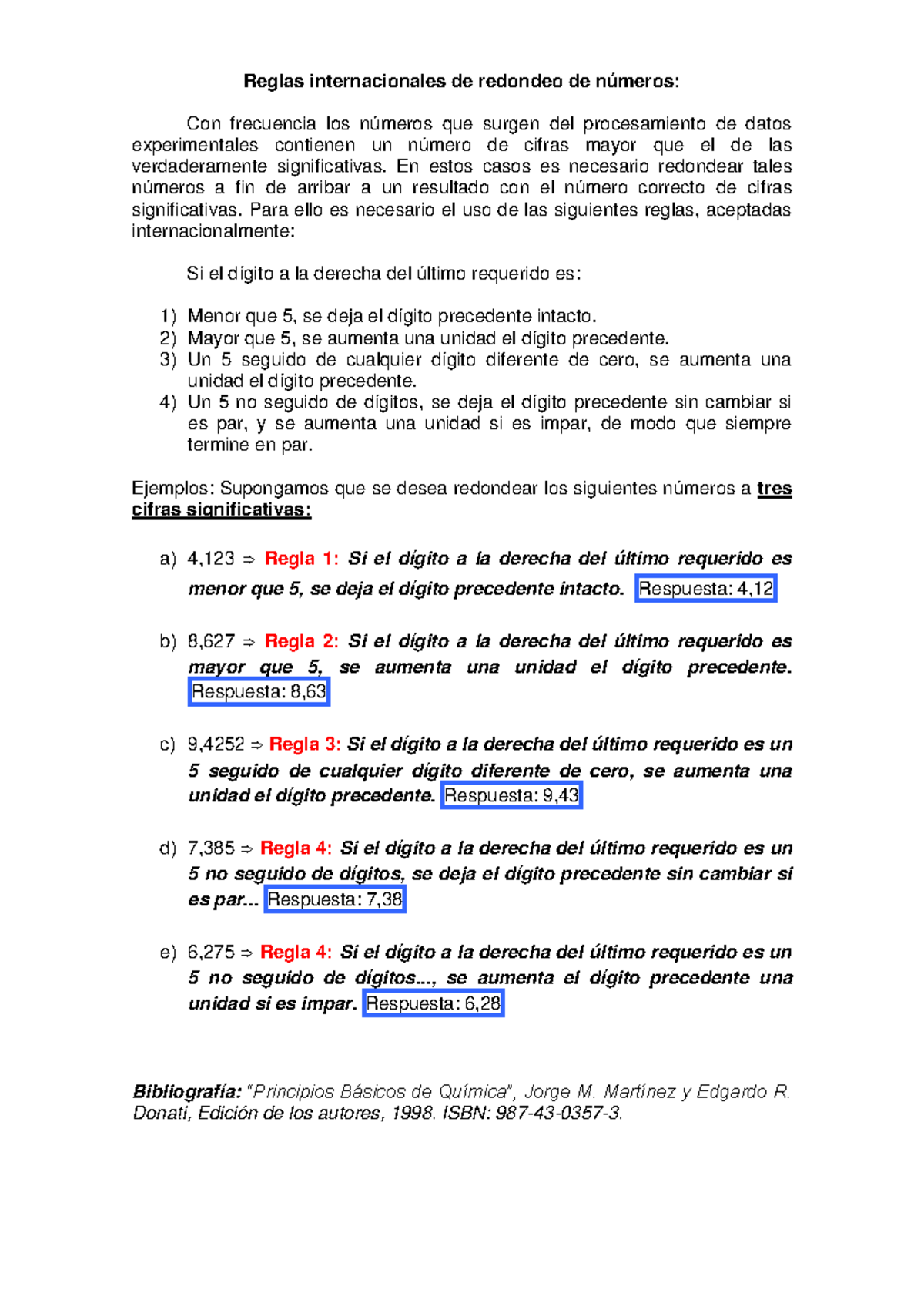 Redondeo de Números: Reglas Internacionales y Ejemplos - Apuntes - Studocu