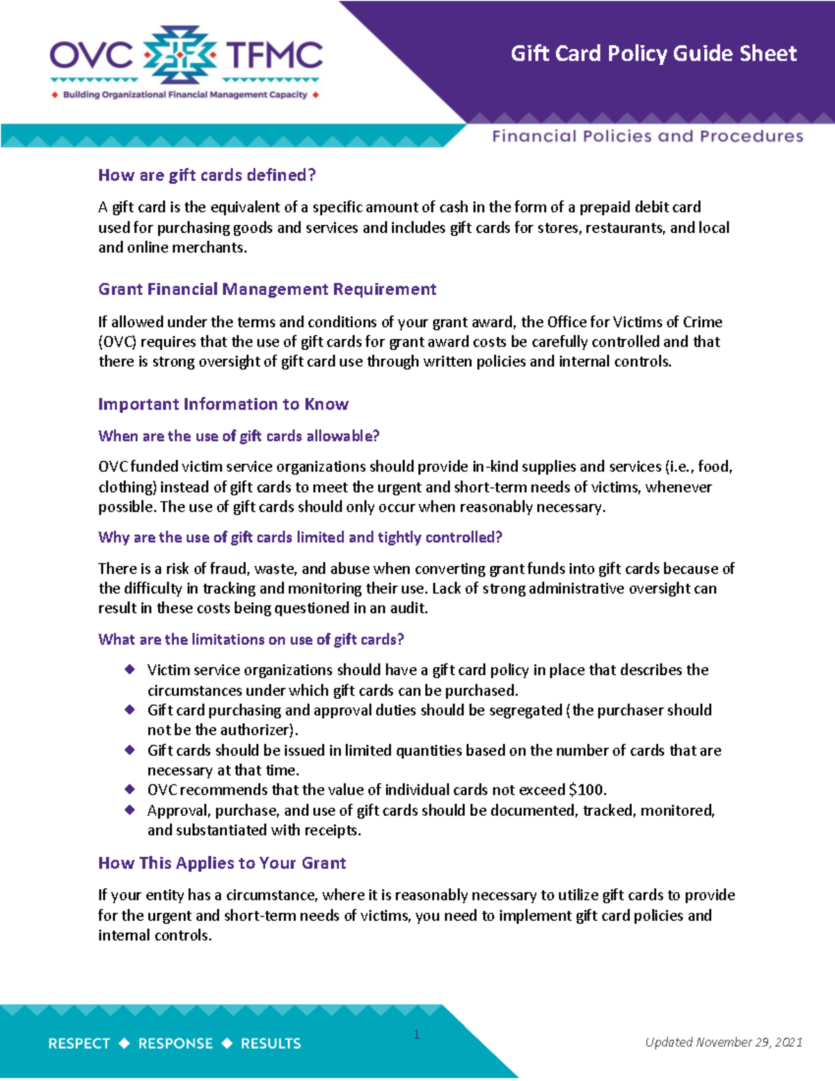 Gift card policy guide sheet 508 - 1 How are gift cards defined? A gift ...