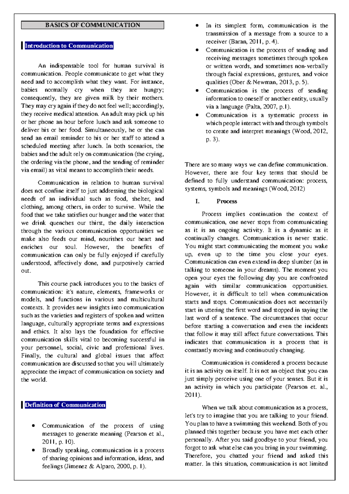 Purcomm-Midterms-Reviewer - BASICS OF COMMUNICATION Introduction to ...