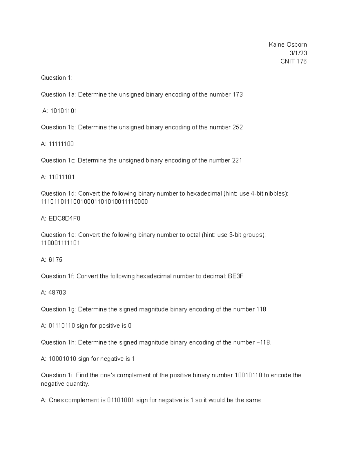 Lab 6: Exploring Binary and Hex Number Conversion Techniques CNIT 1763 ...