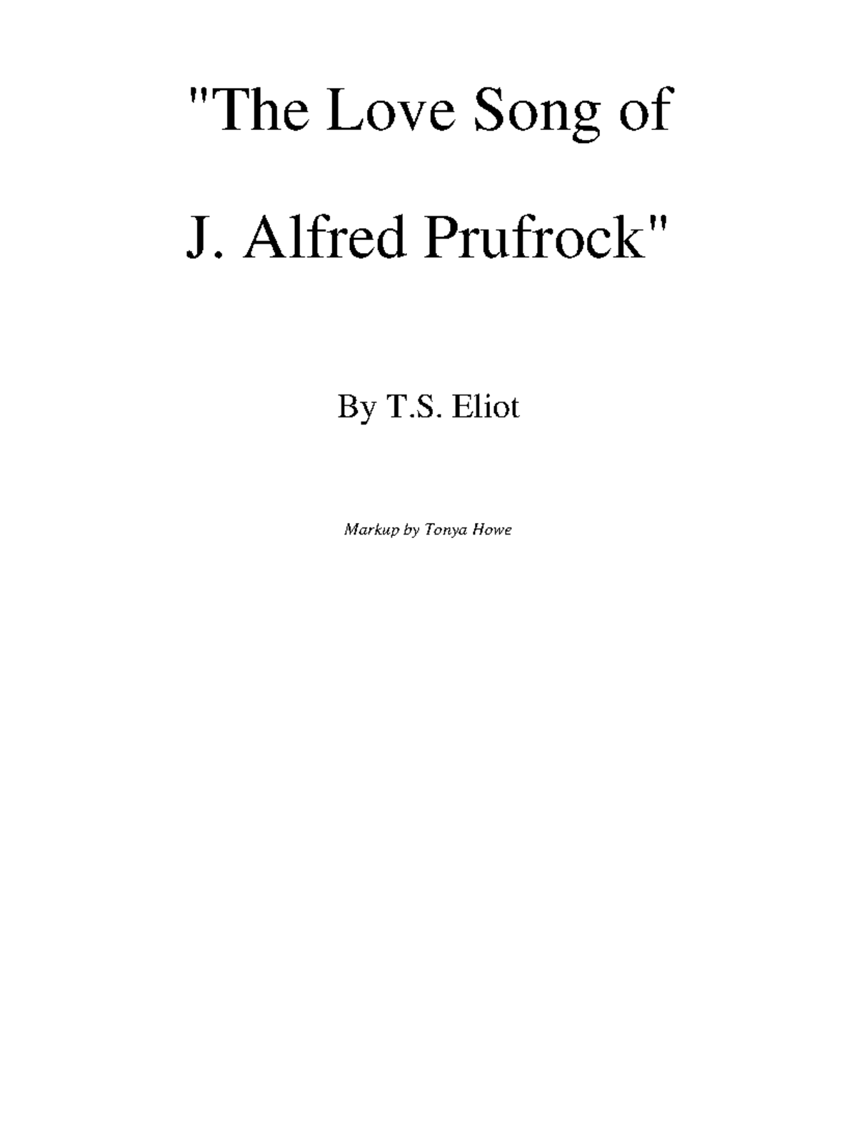 The Love Song of J. Alfred Prufrock - T.S. Eliot Analysis Notes - Studocu