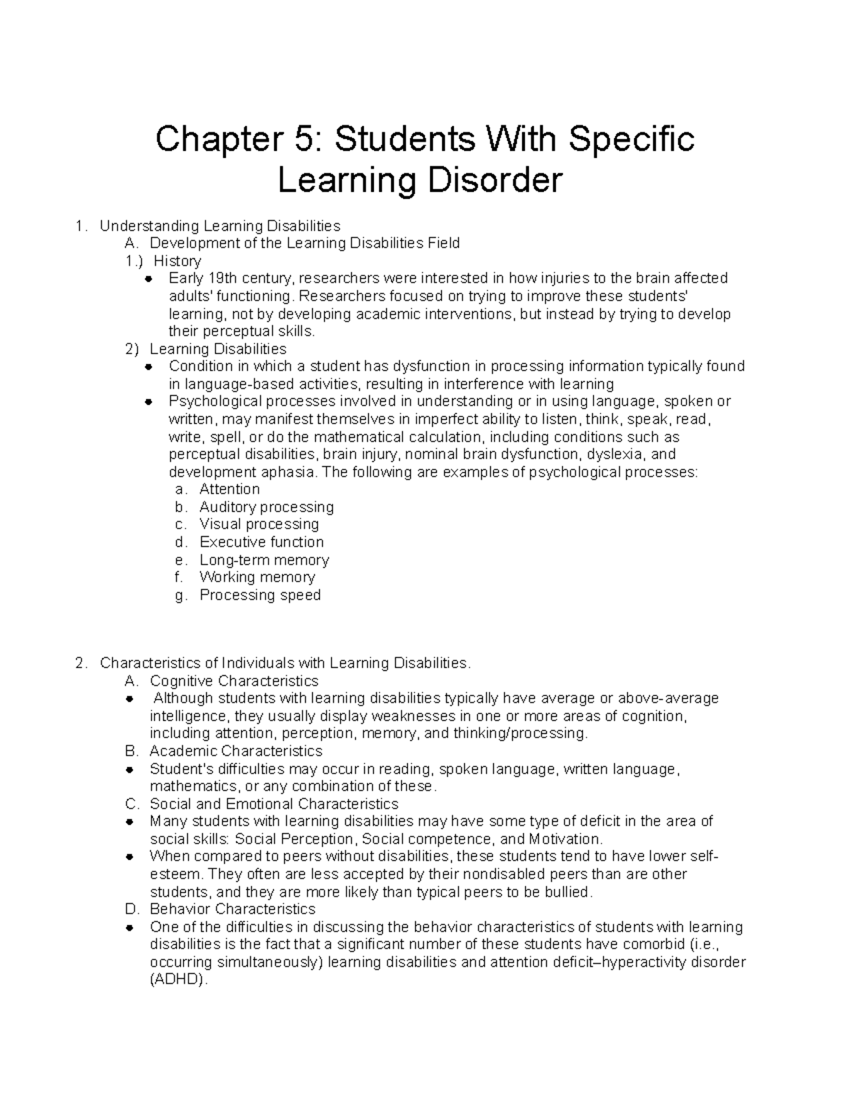 SPED 304 Ch. 5 - Understanding Students with Learning Disabilities ...
