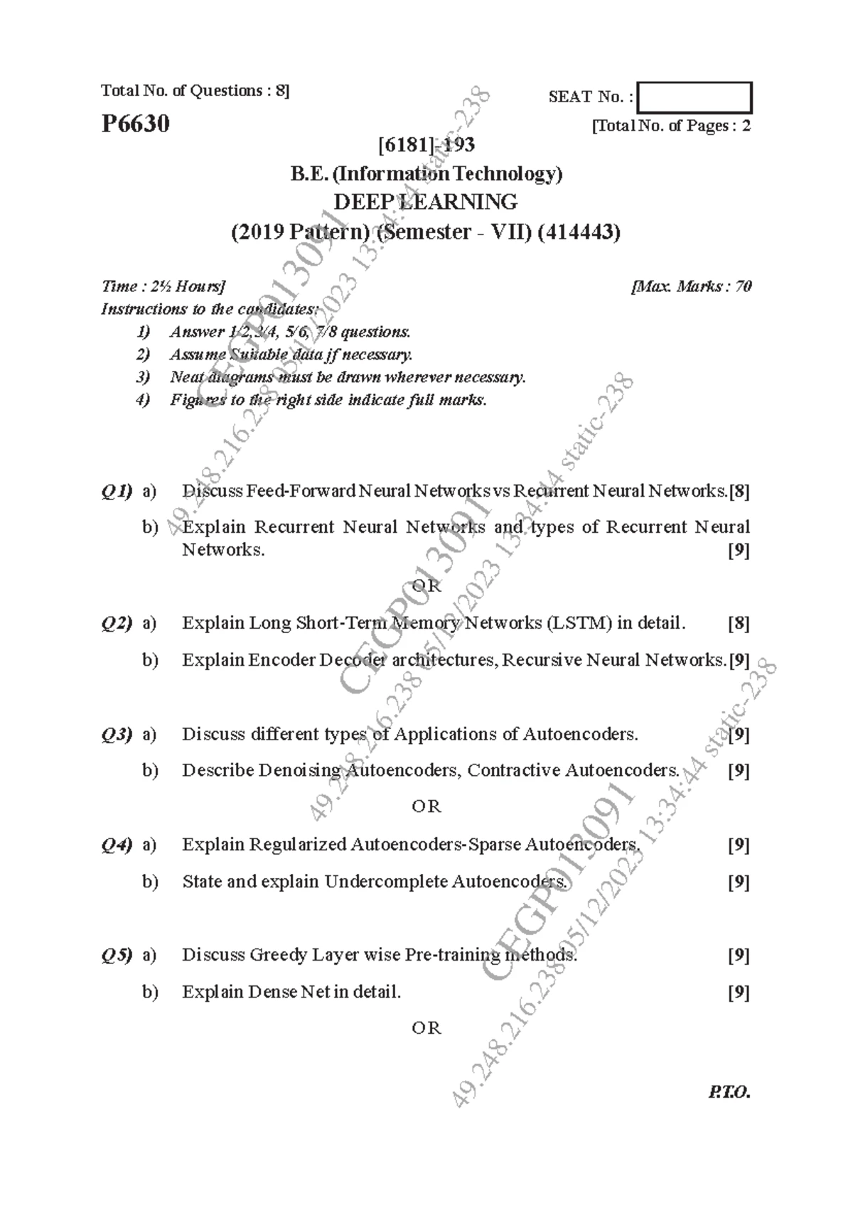 Nov Dec 2022 - SPPU B.E Engineering (IT) Question Paper - Total No. of ...