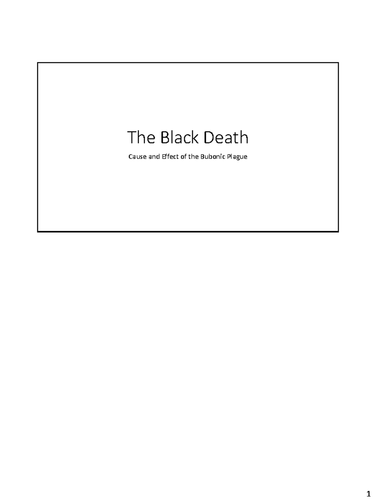 The Black Death: Causes, Effects, and Social Impact (History 101) - Studocu