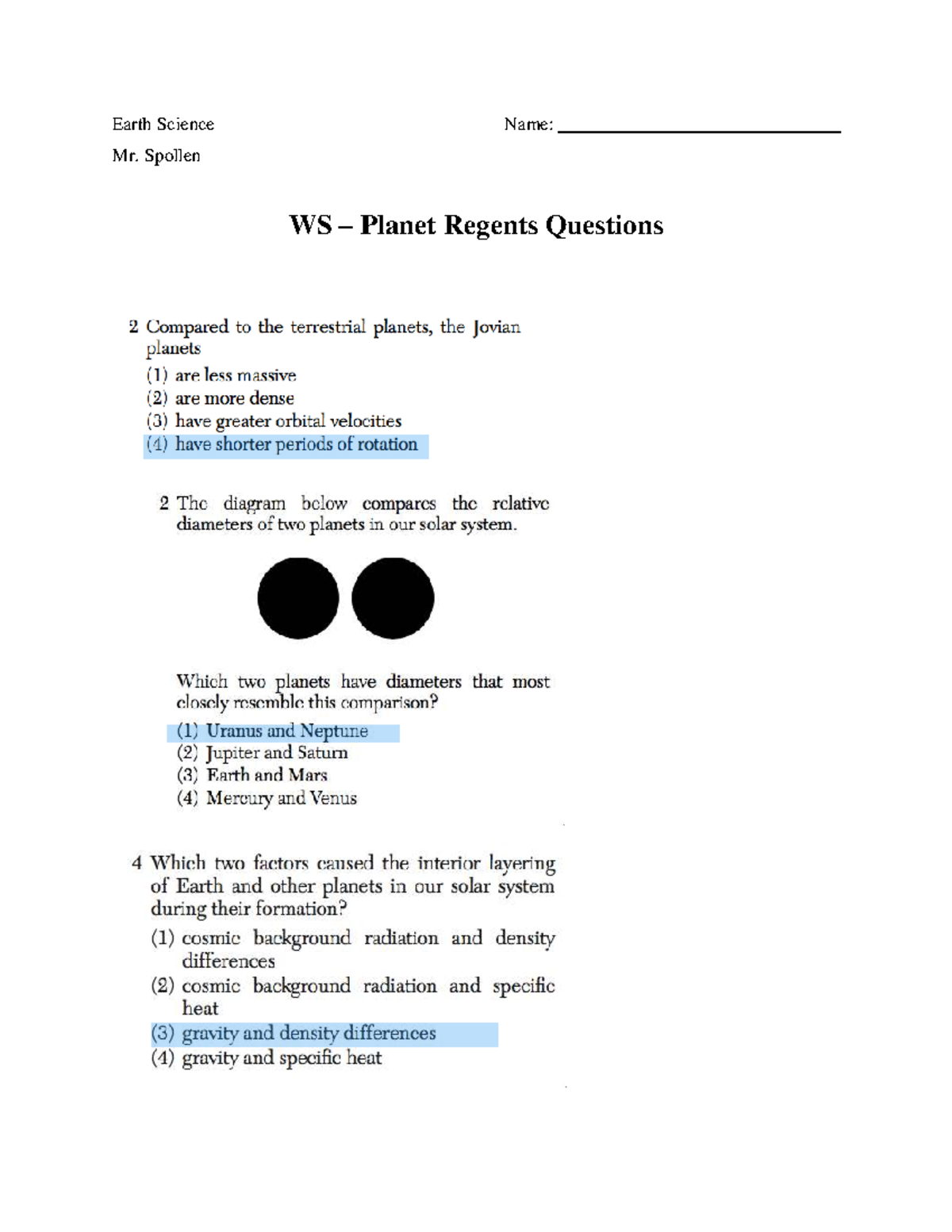 Kami Export - WS – Planet Regents Questions - SOCIOL 27 - Earth Science ...