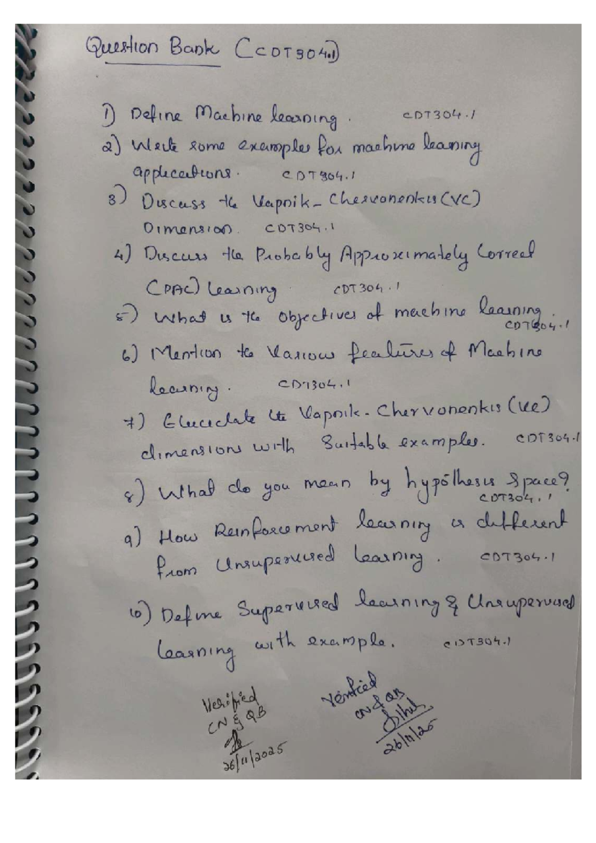 Machine Learning Concepts and Applications (CDT304.1) - Studocu