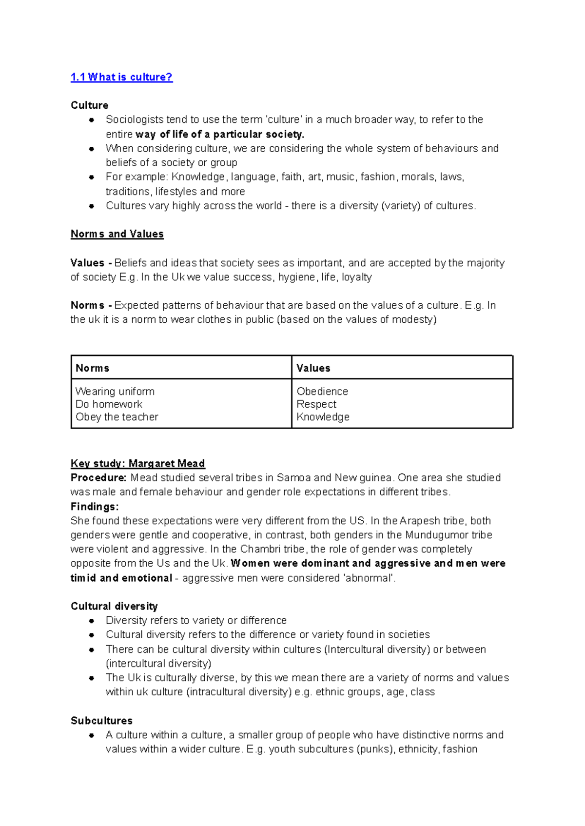 1.1 Culture: Understanding Norms, Values, and Diversity in Society ...