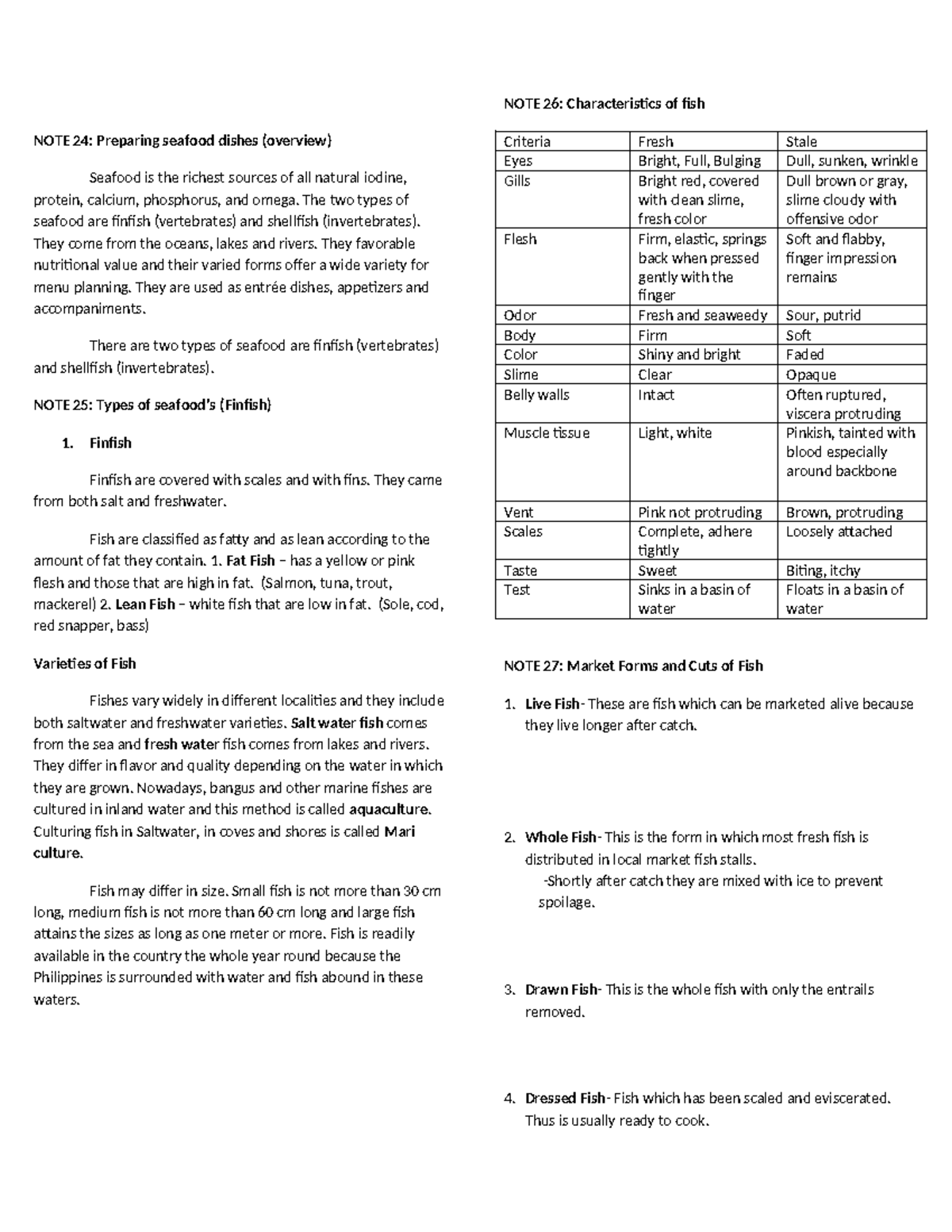 Preparing Seafood Dishes: Characteristics & Types of Fish and Shellfish ...