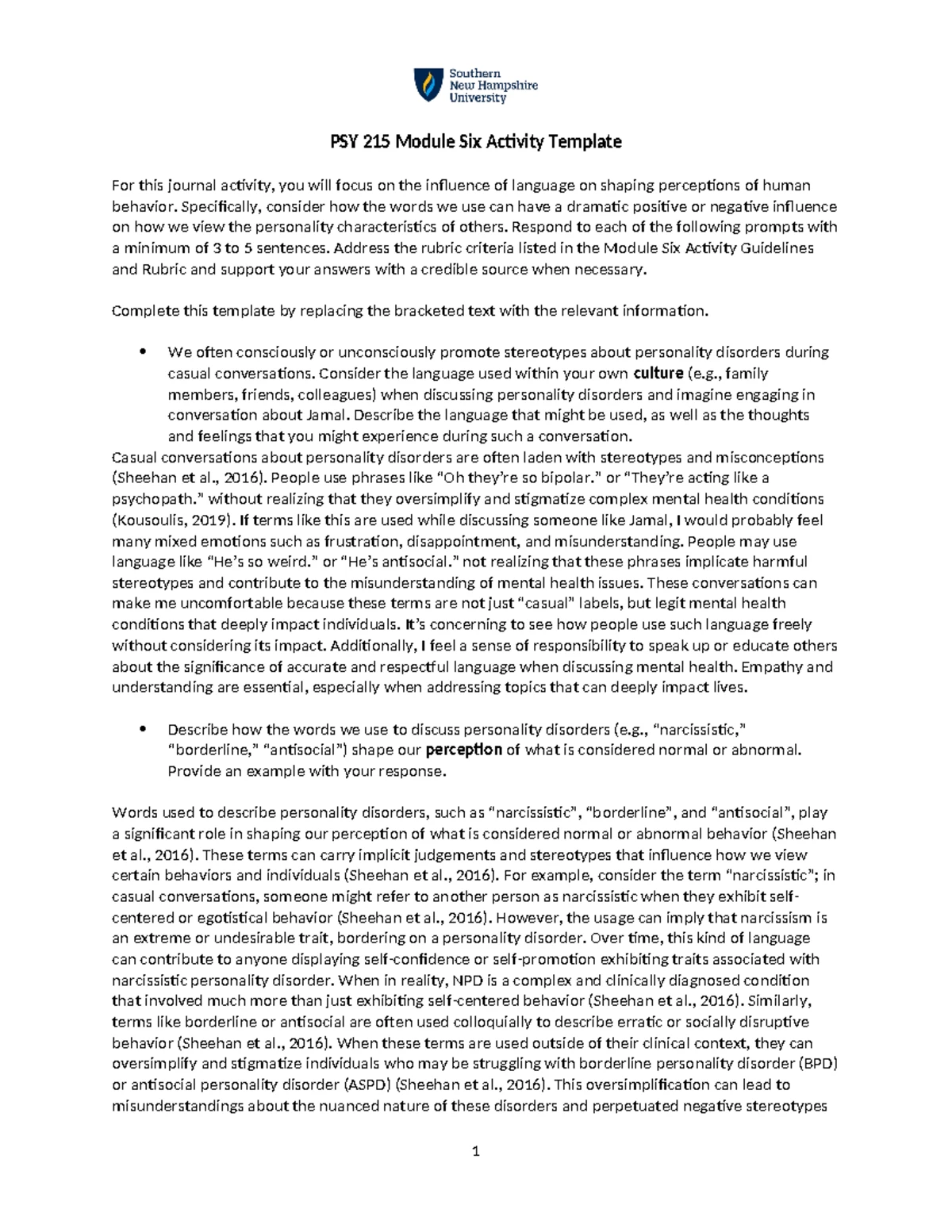 PSY 215 Journal: Language's Role in Perception of Personality Disorders ...