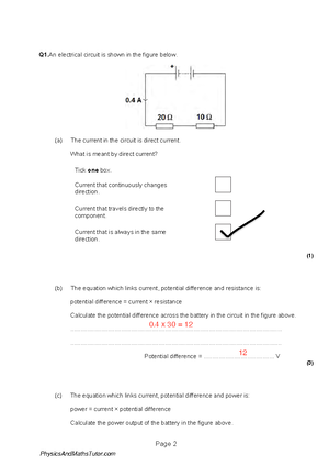 GCSE Triple Science Paper 1 Topics Study Checklist - Studocu