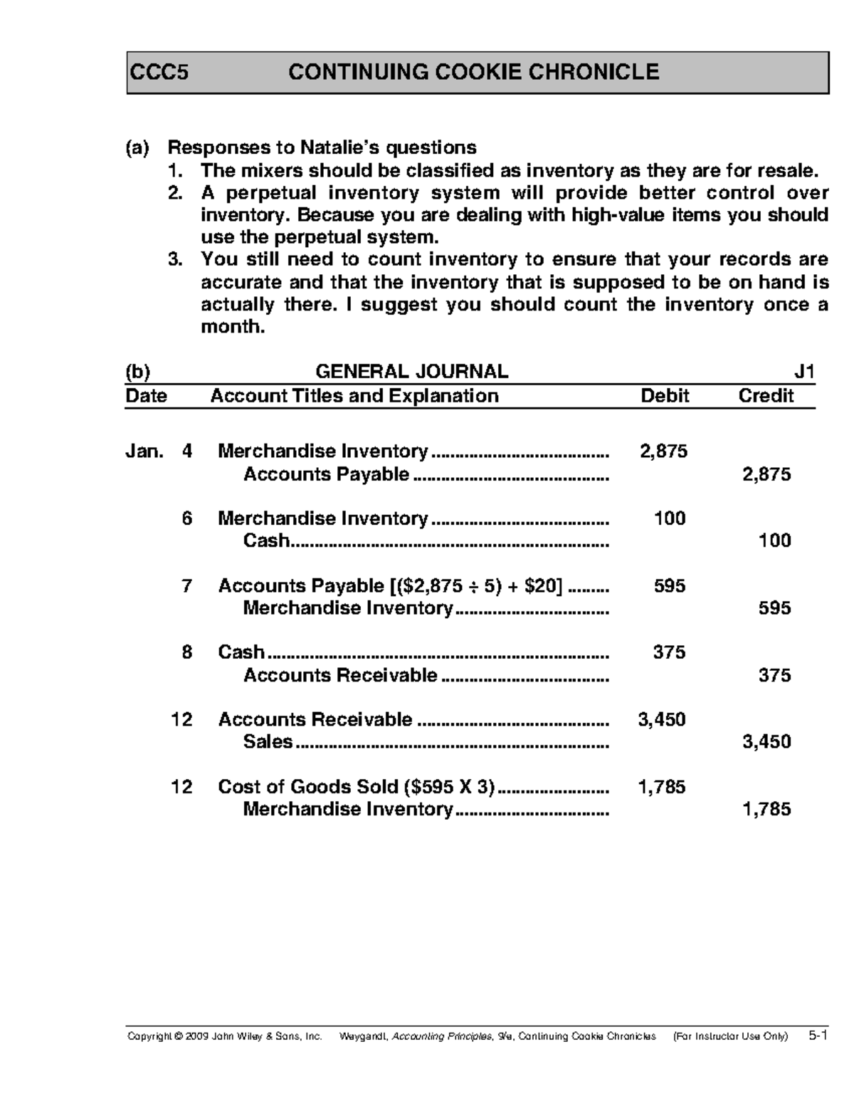CCC5 Continuing Cookie Chronicle: Inventory and Financial Statements ...