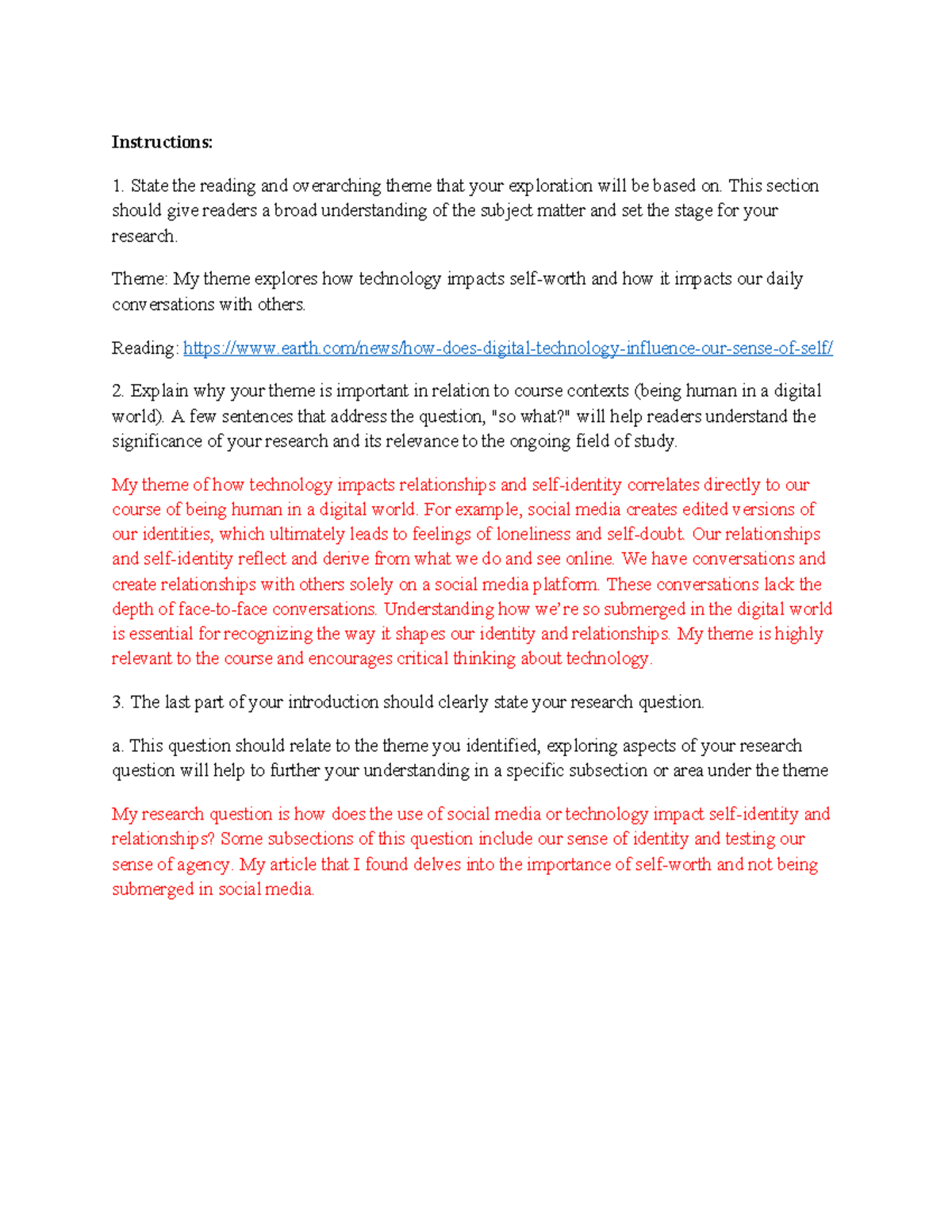 Proposal Assignment 3A: Exploring Tech's Impact on Relationships - Studocu